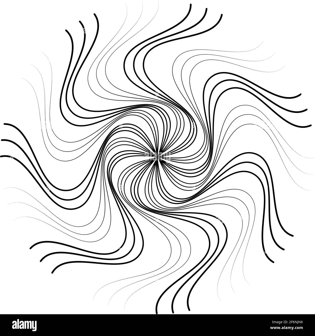 Radial, radiating abstract motiff, icon, mandala element. Distorted ...