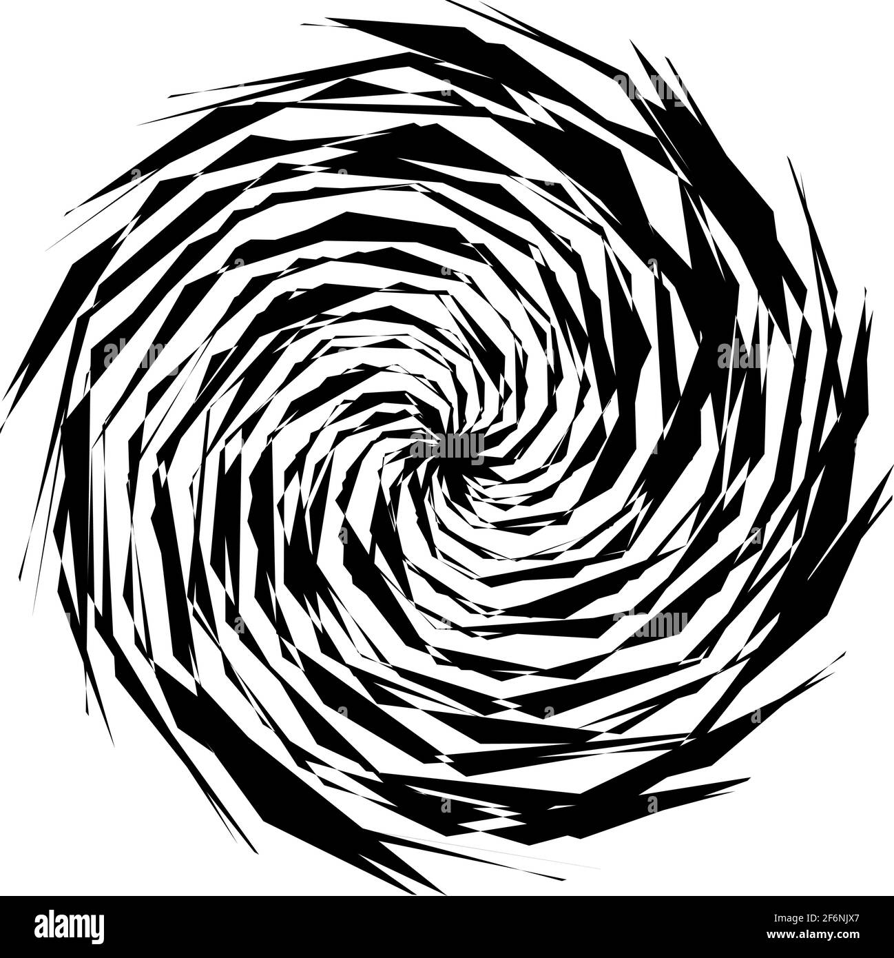 Chaotic edgy, sharp textured random geometric radial abstract art ...