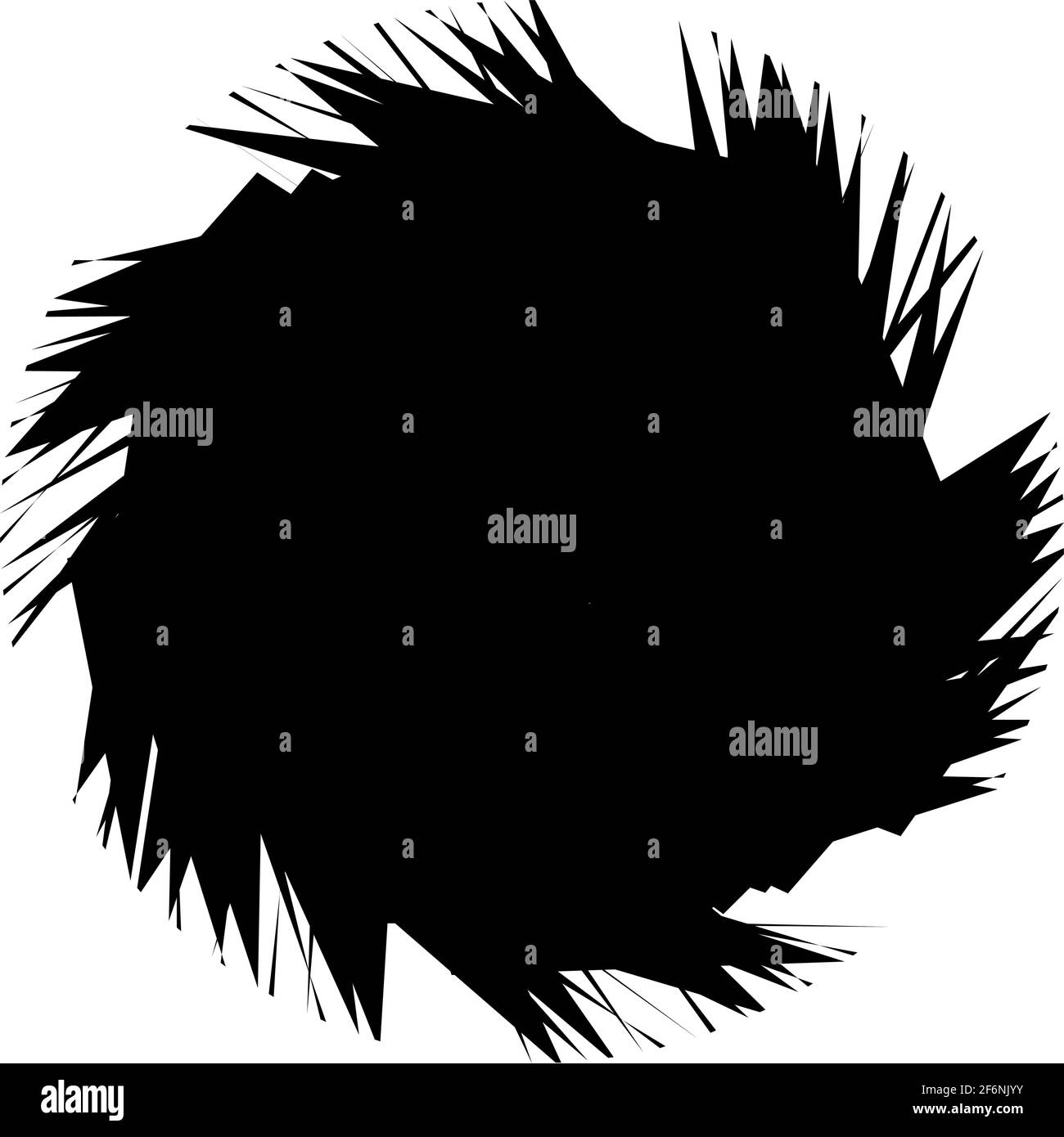 Chaotic edgy, sharp textured random geometric radial abstract art element. Harsh, rough, pointed ...