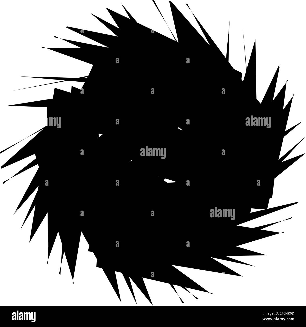 Chaotic edgy, sharp textured random geometric radial abstract art element. Harsh, rough, pointed ...