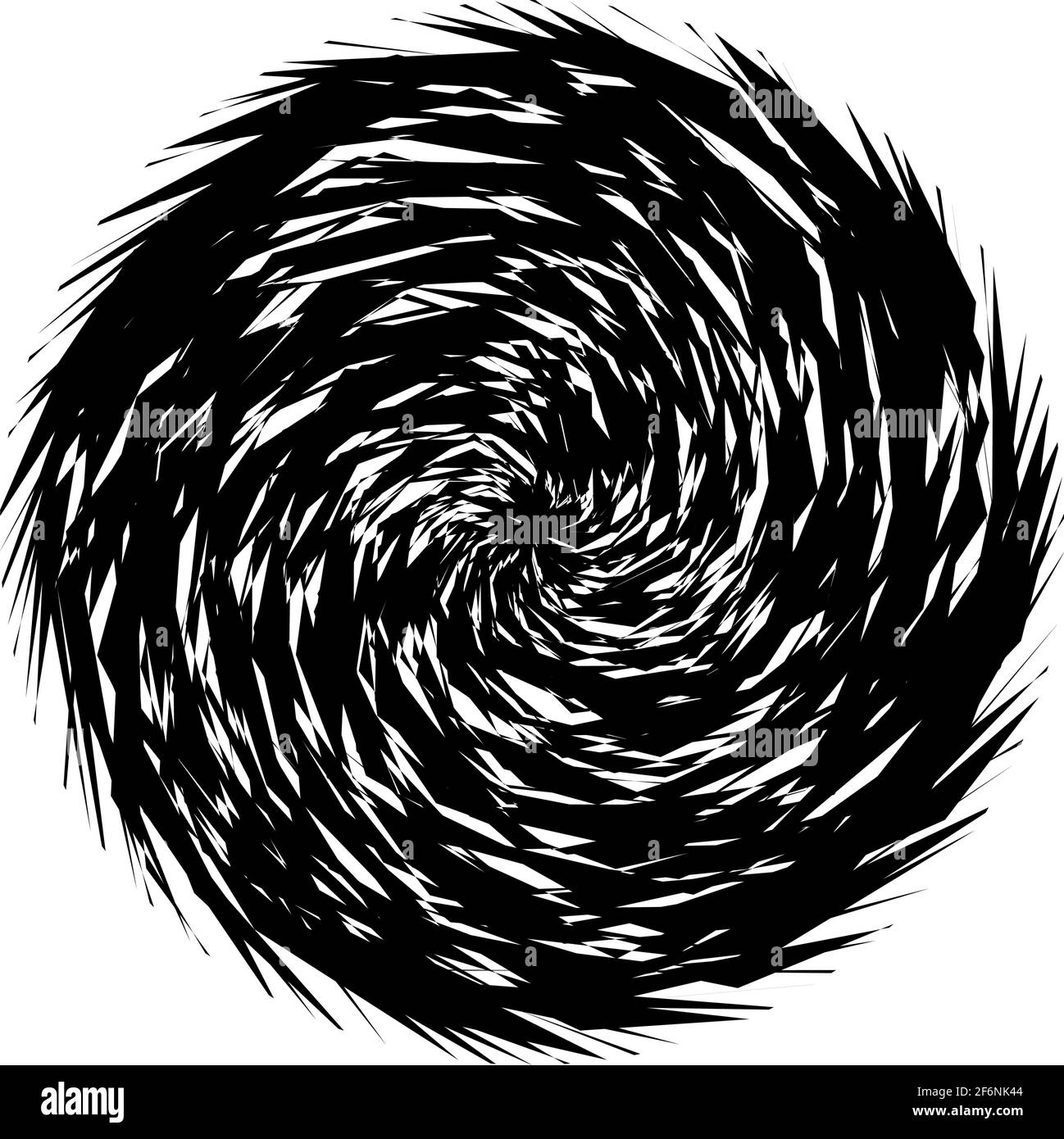 Chaotic edgy, sharp textured random geometric radial abstract art ...