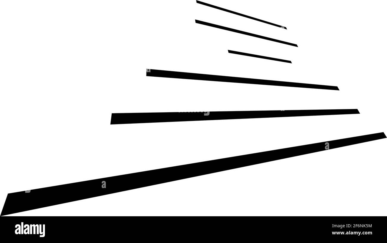 Dynamic 3D lines in perspective. Vanishing, diminishing lines, stripes ...