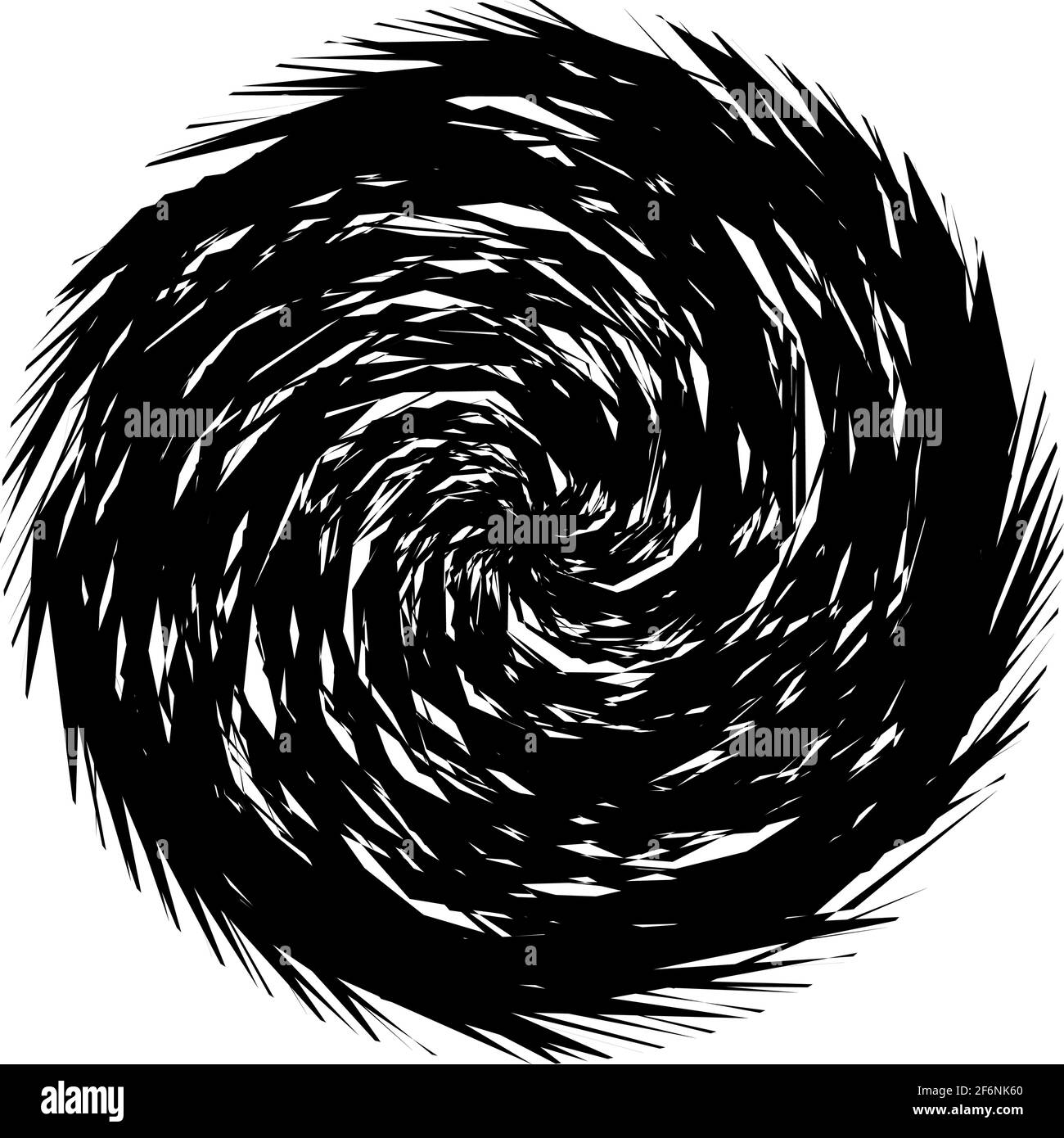 Chaotic edgy, sharp textured random geometric radial abstract art ...
