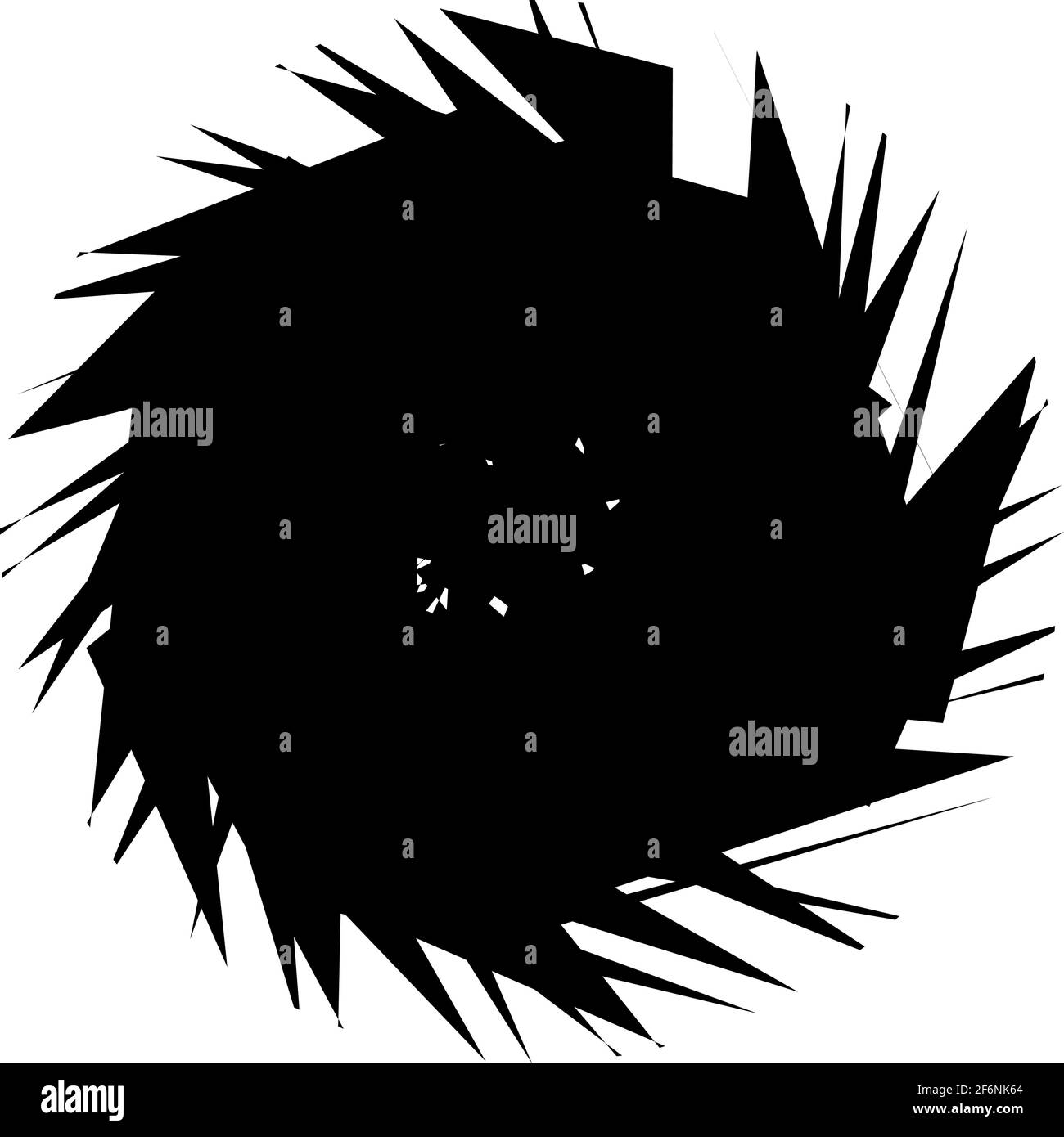 Chaotic edgy, sharp textured random geometric radial abstract art ...