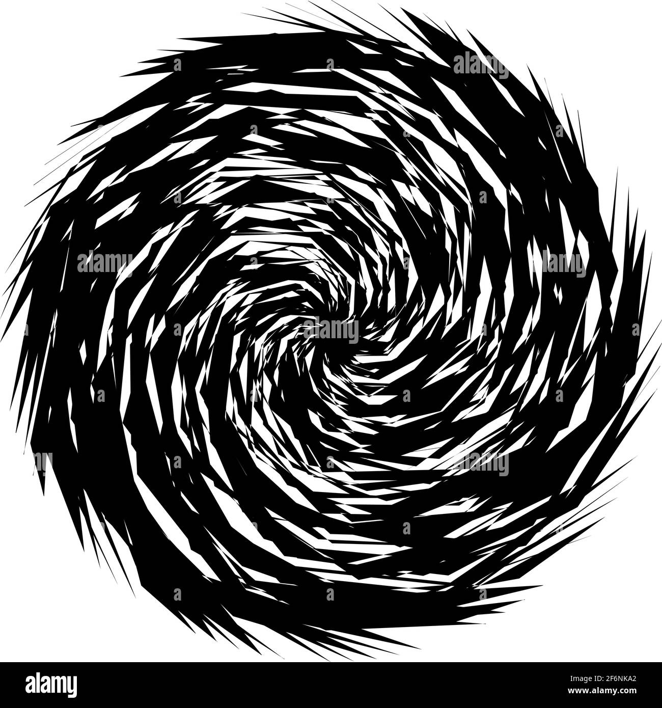 Chaotic edgy, sharp textured random geometric radial abstract art ...