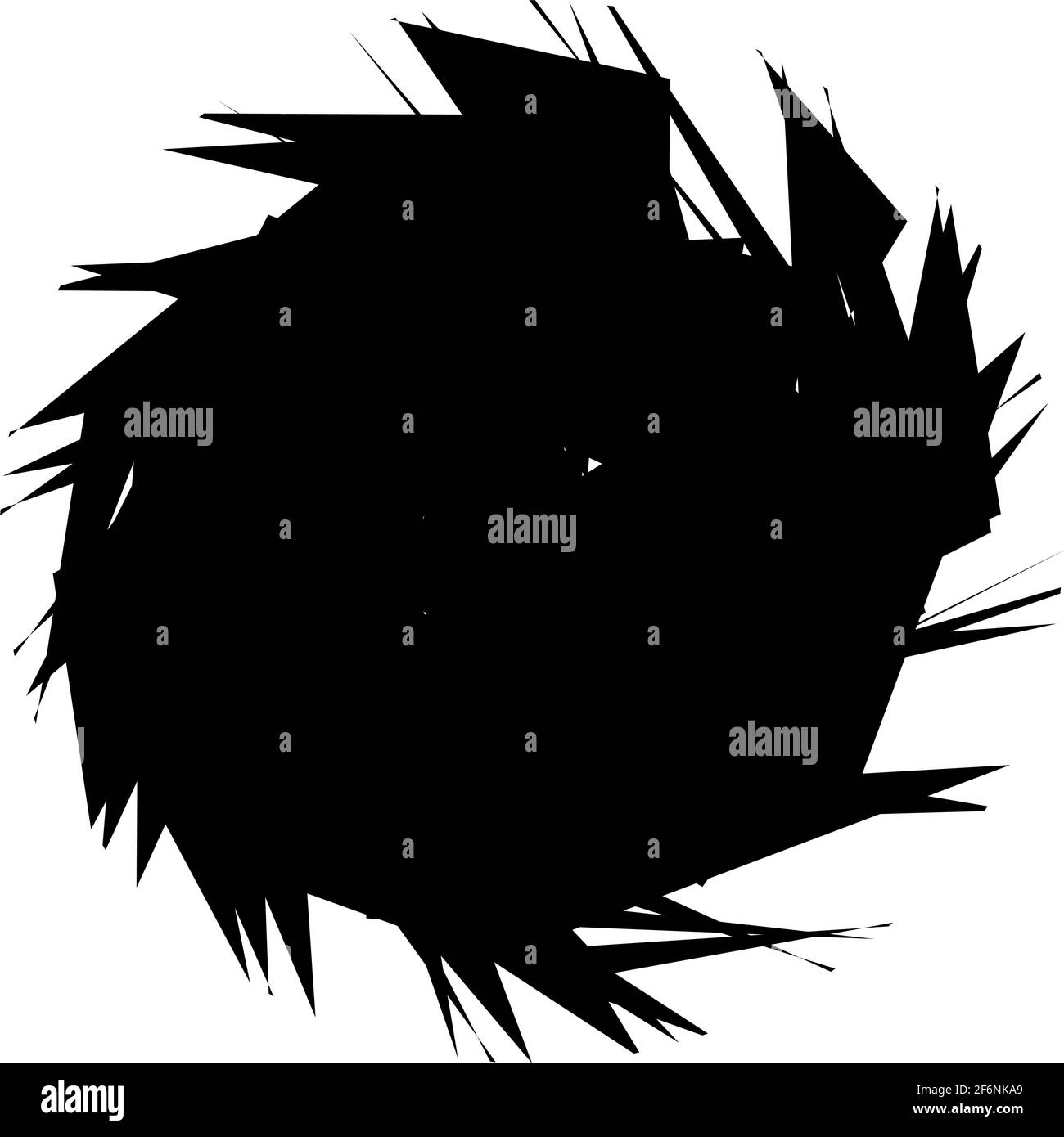 Chaotic edgy, sharp textured random geometric radial abstract art ...