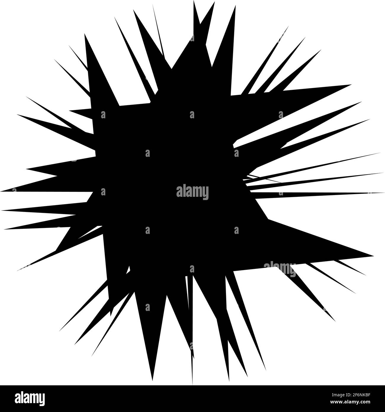 Chaotic edgy, sharp textured random geometric radial abstract art ...