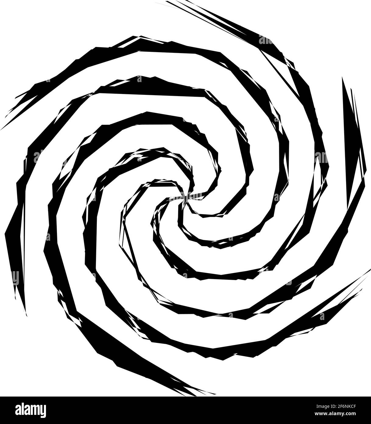 Chaotic edgy, sharp textured random geometric radial abstract art ...