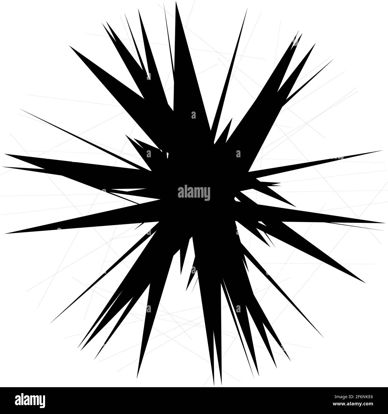 Chaotic edgy, sharp textured random geometric radial abstract art ...