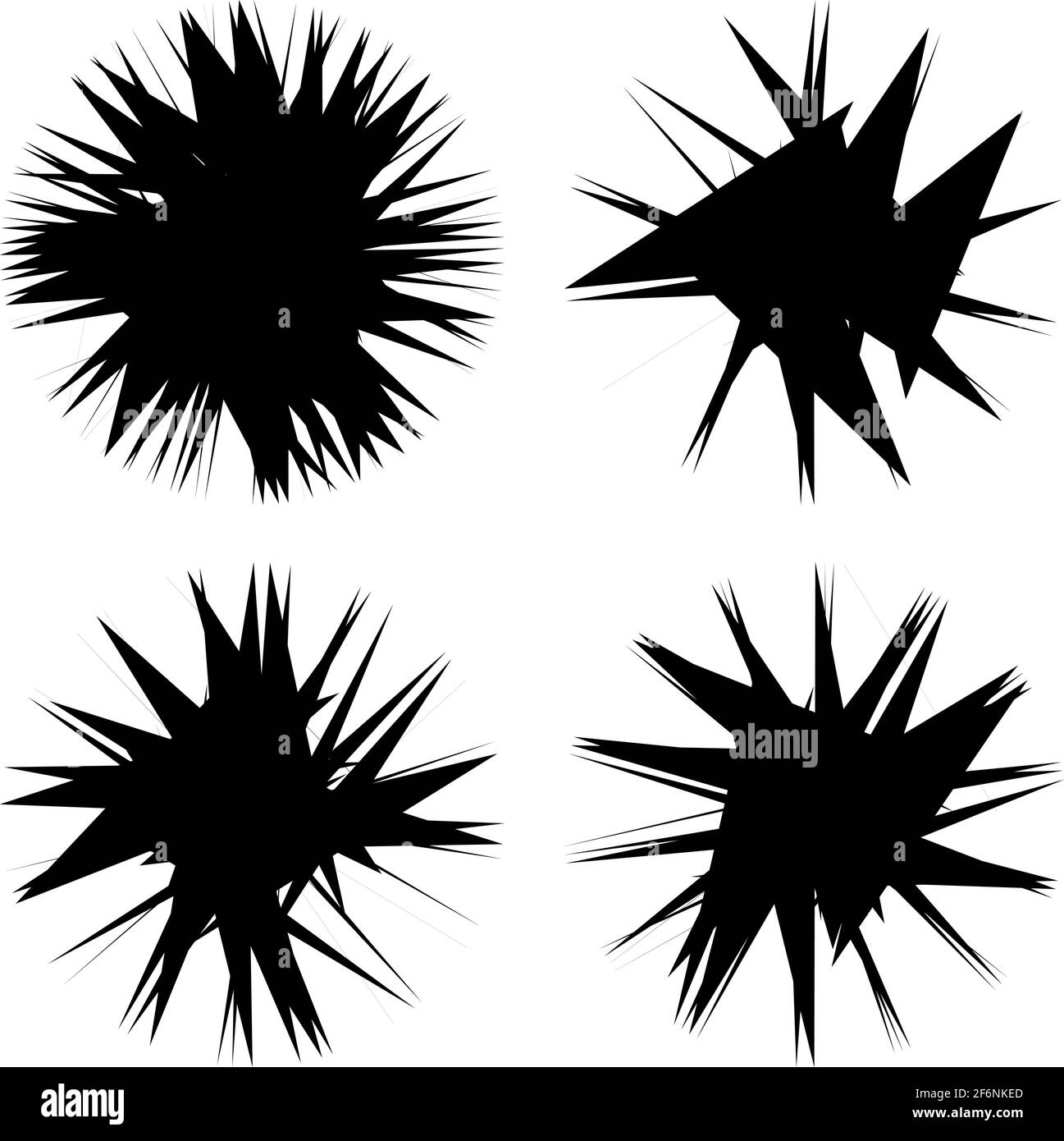 Chaotic edgy, sharp textured random geometric radial abstract art ...