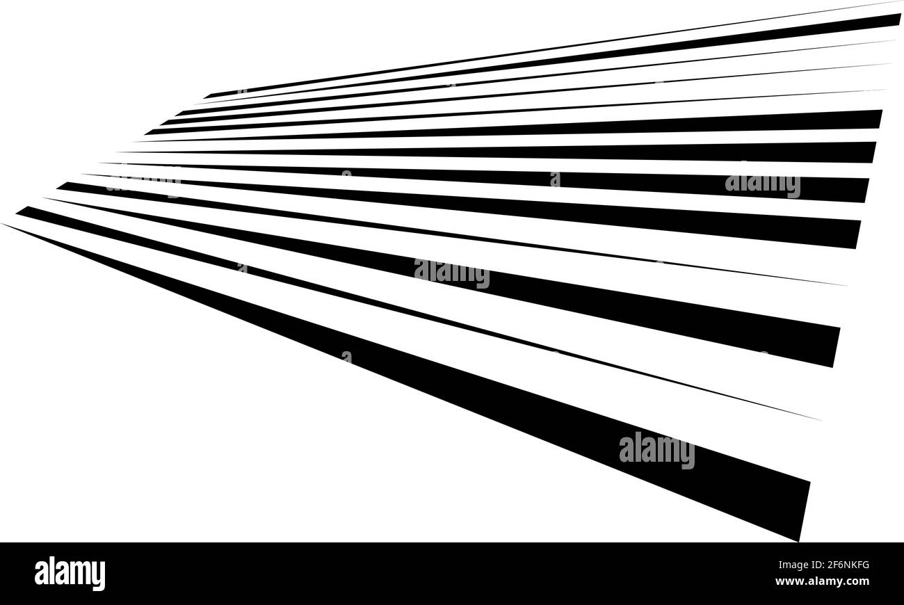 Dynamic 3D lines in perspective. Vanishing, diminishing lines, stripes ...