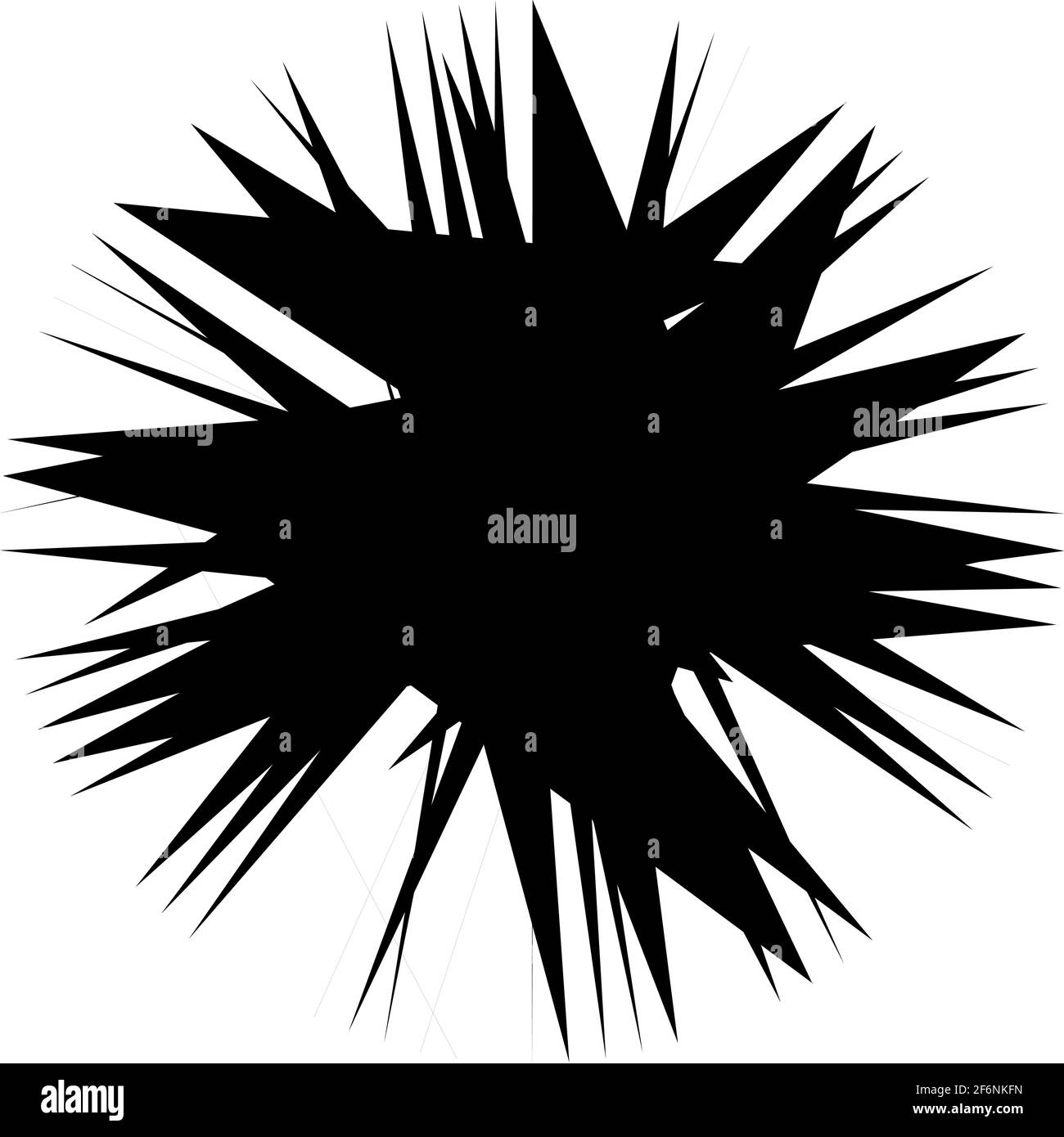 Chaotic edgy, sharp textured random geometric radial abstract art ...