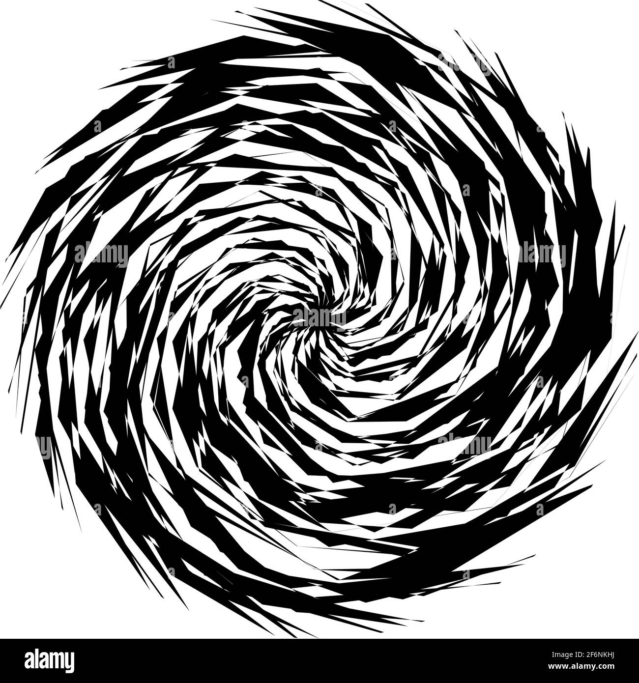 Chaotic edgy, sharp textured random geometric radial abstract art ...