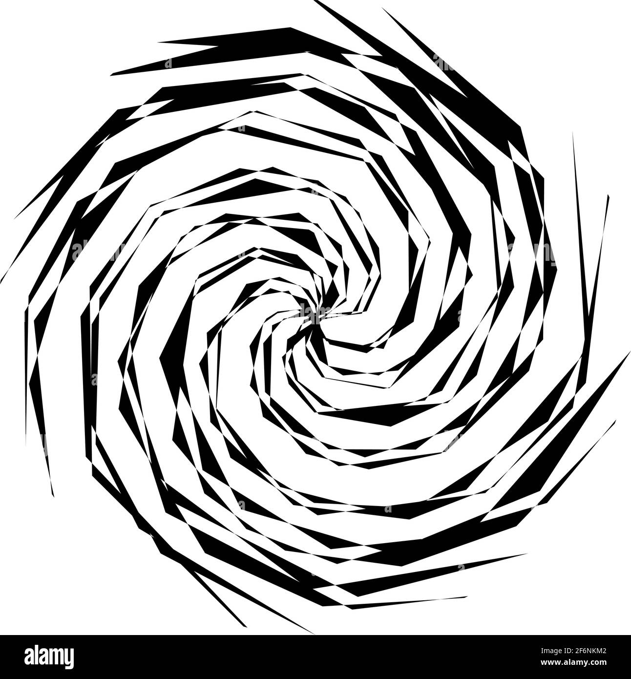 Chaotic edgy, sharp textured random geometric radial abstract art element. Harsh, rough, pointed ...