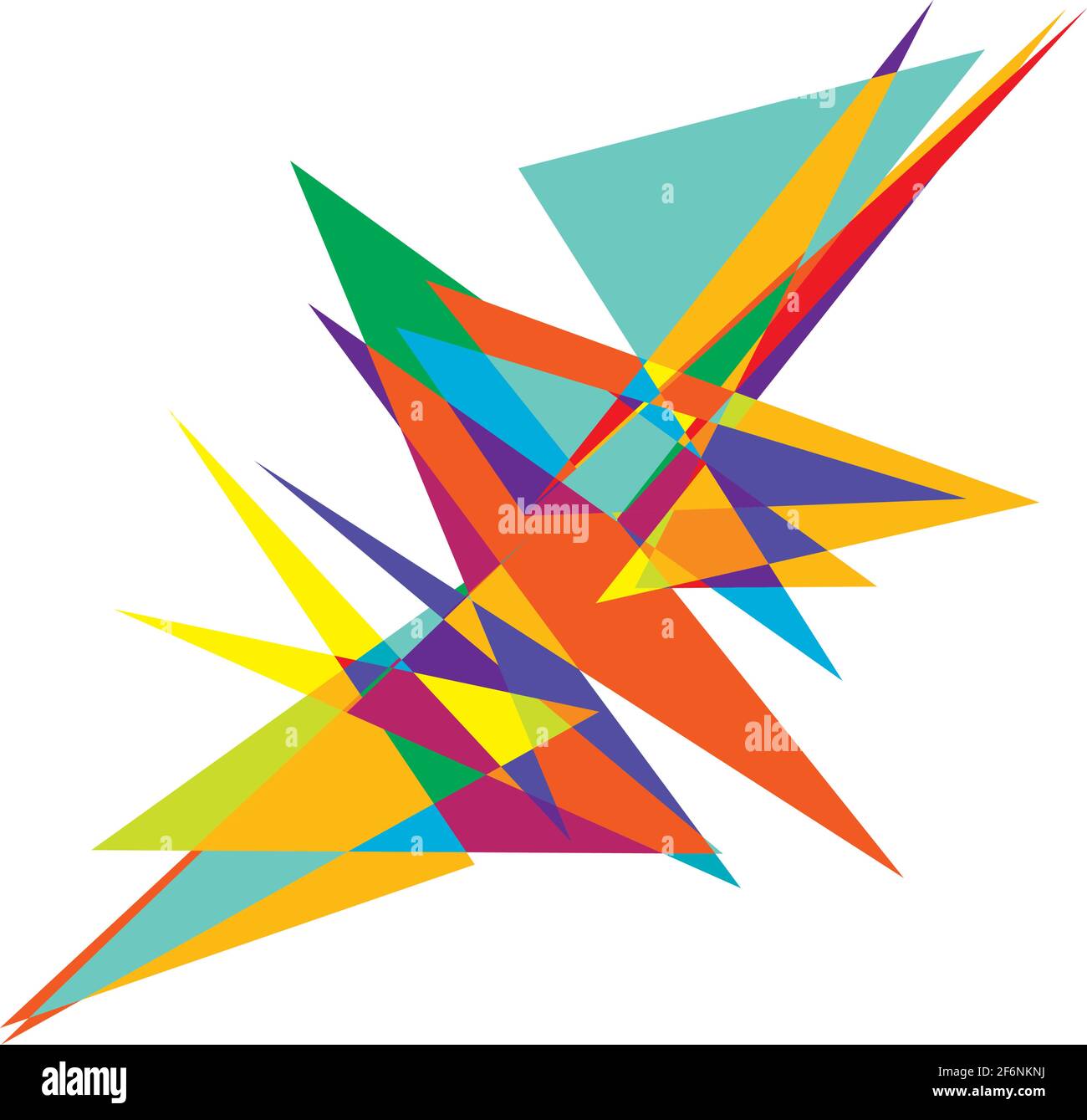 Vivid, vibrant abstract geometric, angular, edgy art. Random Picasso ...