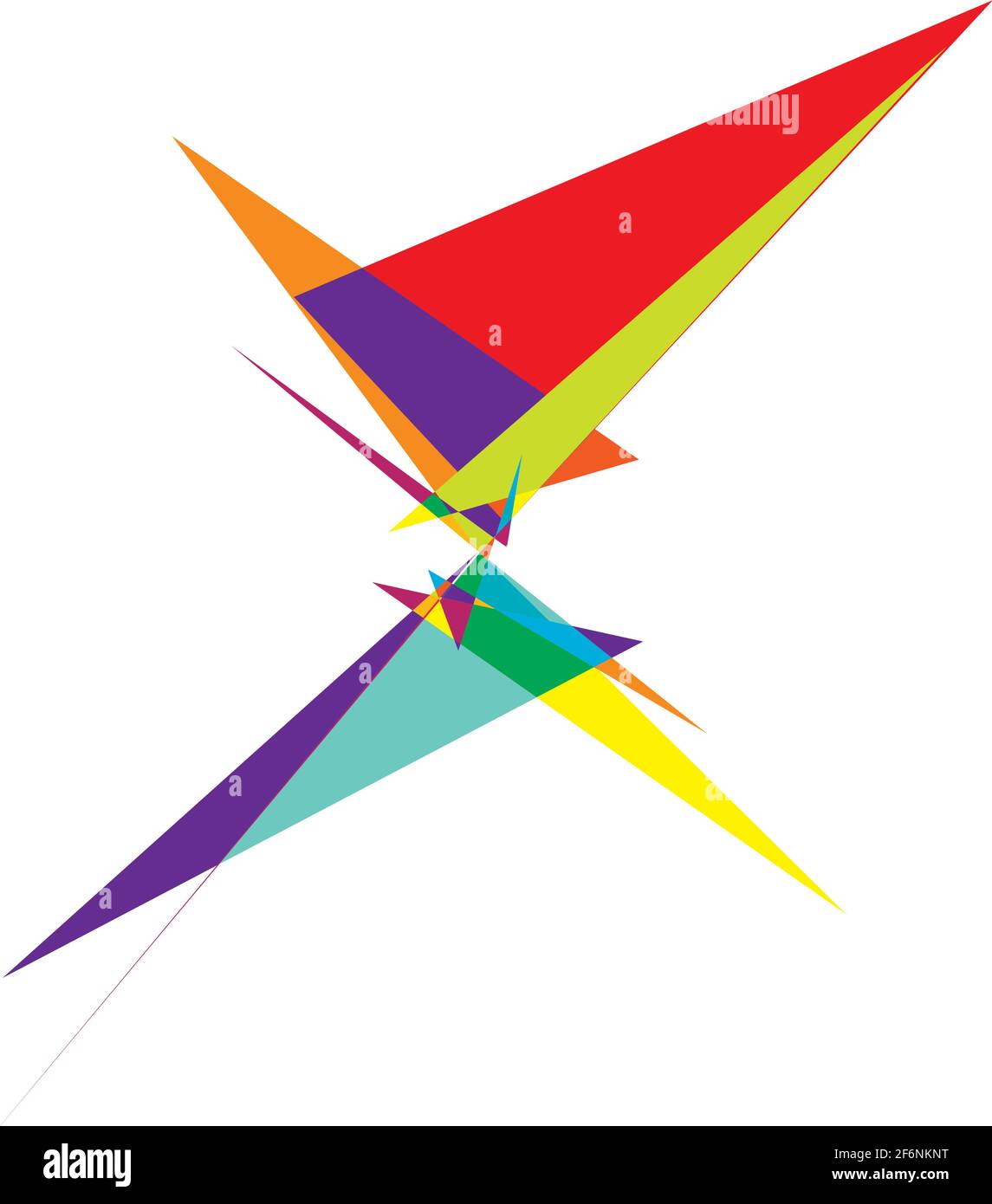 Vivid, vibrant abstract geometric, angular, edgy art. Random Picasso ...