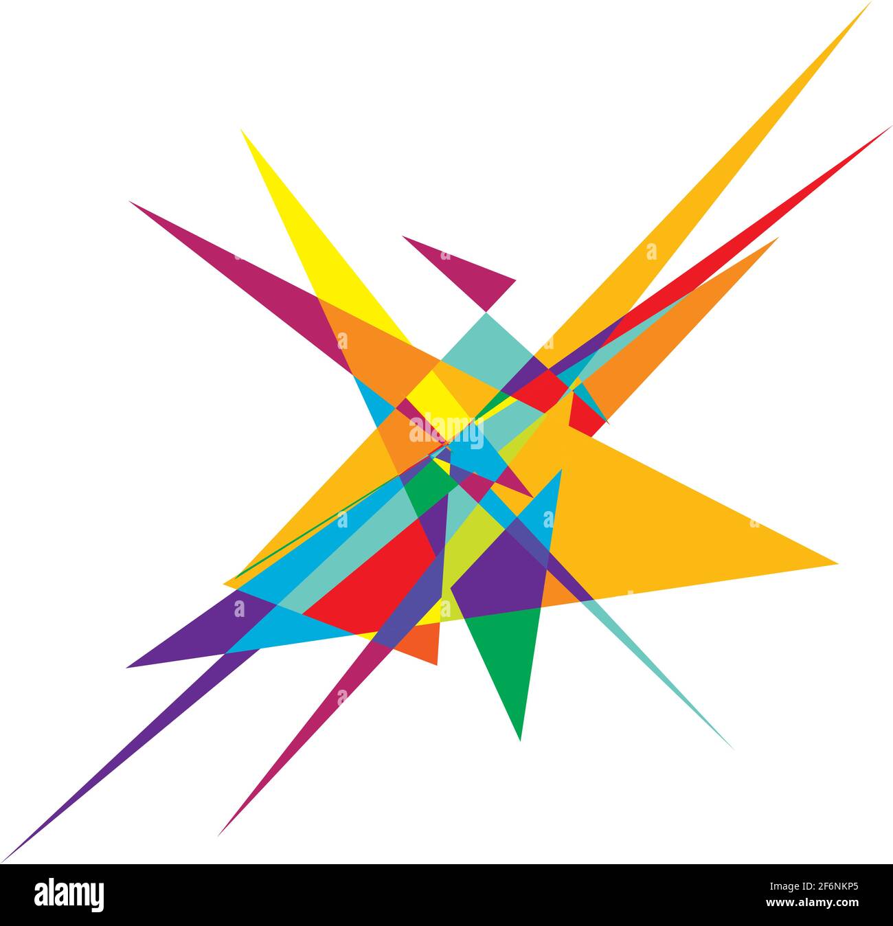 Vivid, vibrant abstract geometric, angular, edgy art. Random Picasso ...