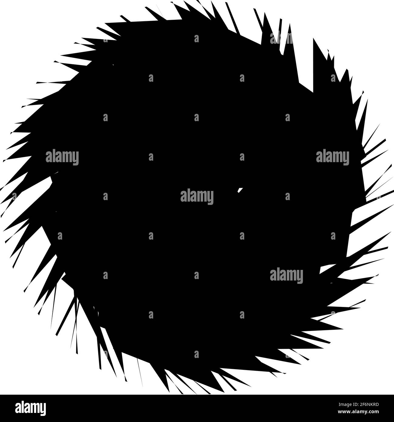 Chaotic edgy, sharp textured random geometric radial abstract art ...