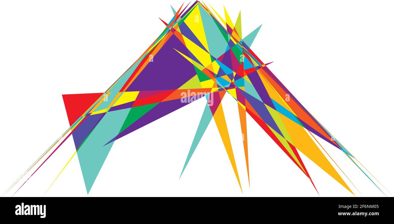 Vivid, vibrant abstract geometric, angular, edgy art. Random Picasso ...