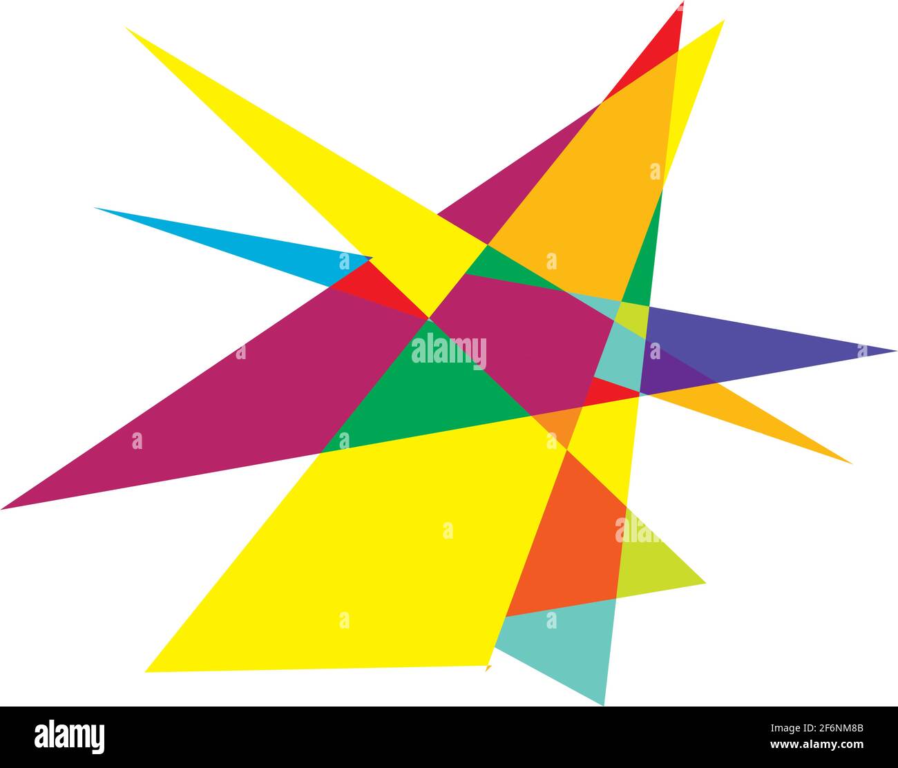 Vivid, vibrant abstract geometric, angular, edgy art. Random Picasso ...