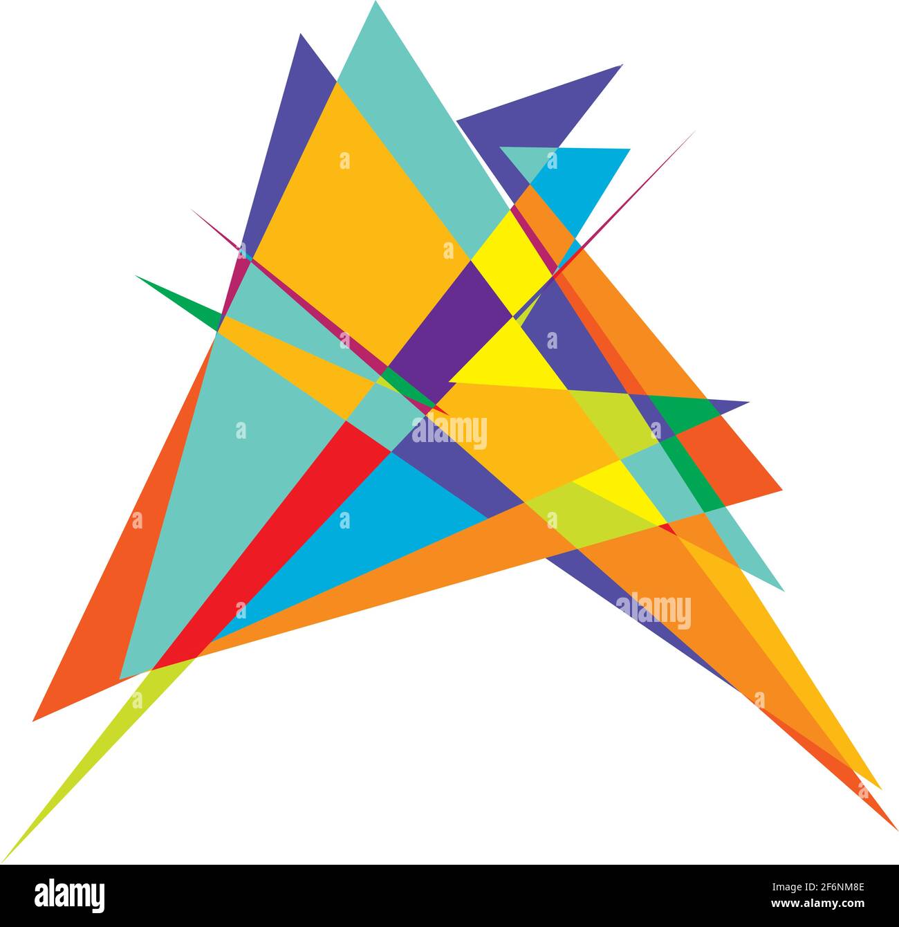 Vivid, vibrant abstract geometric, angular, edgy art. Random Picasso ...