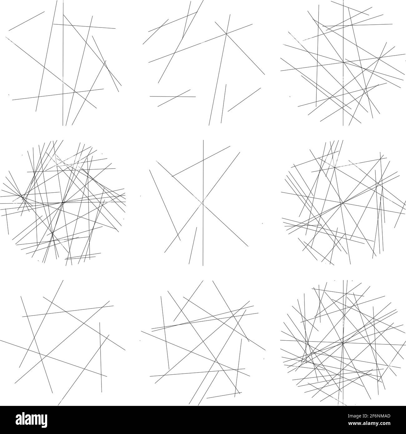 Random intersecting lines, stripes abstract geometric vector illustration. Chaotic dissaray of ...