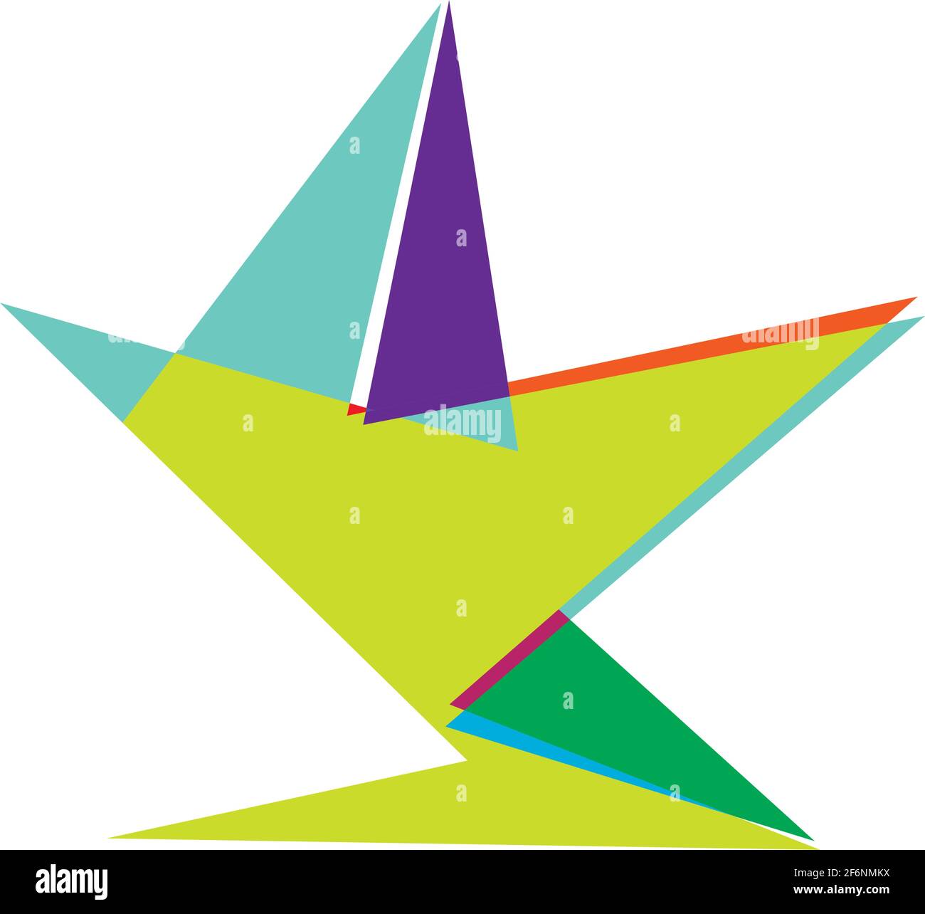 Vivid, vibrant abstract geometric, angular, edgy art. Random Picasso ...