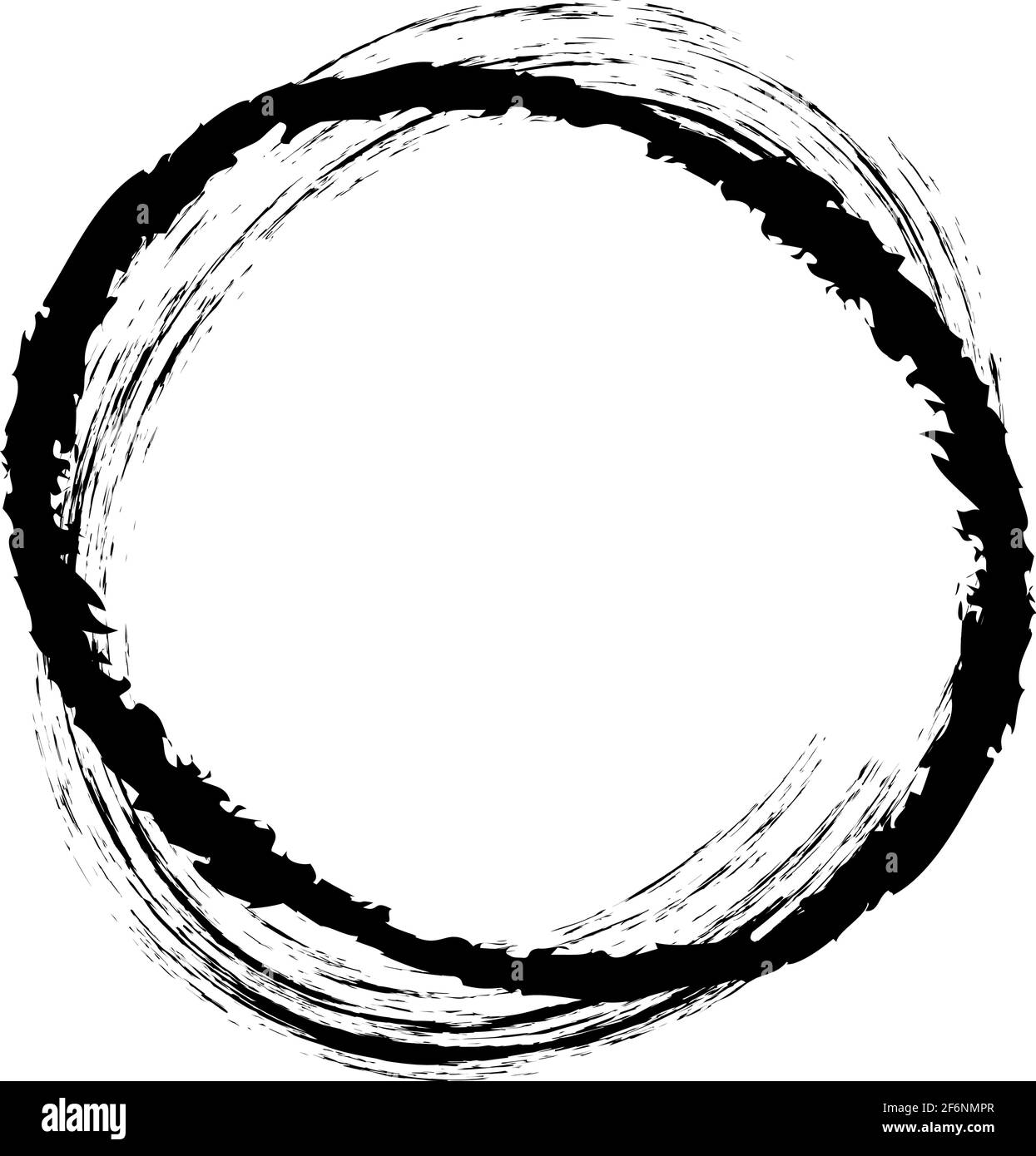 Black and white grungy, grunge circle contour. Abstract textured oval ...