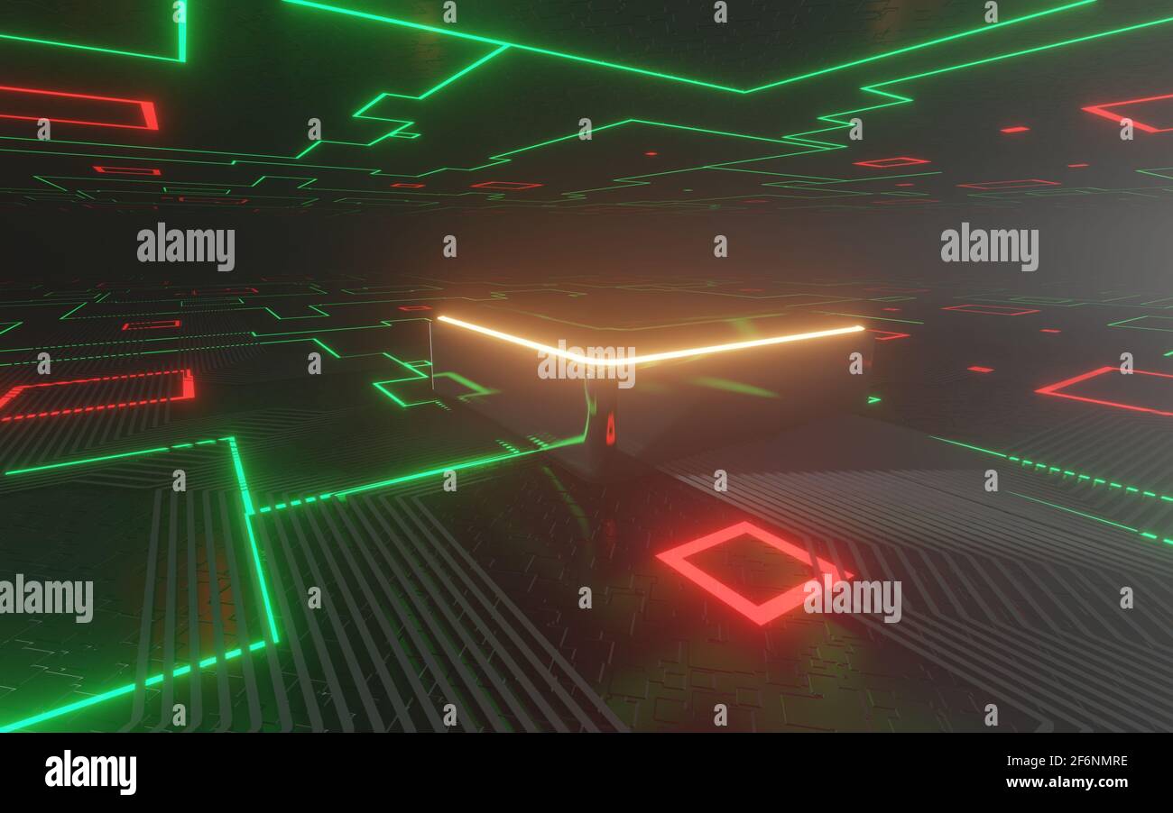 3d rendering technology background microchip high-tech future high ...