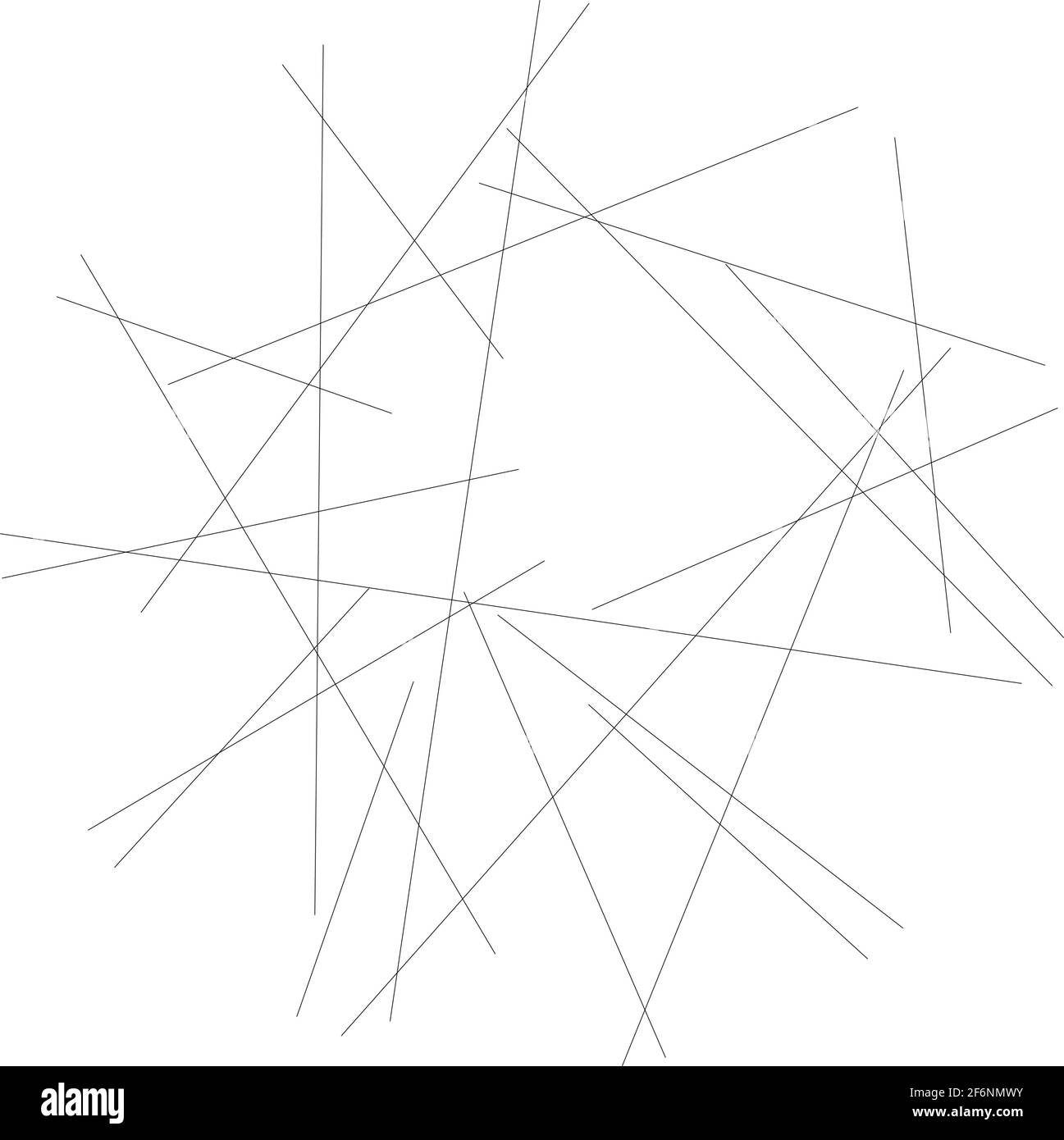 Random intersecting lines, stripes abstract geometric vector illustration. Chaotic dissaray of ...