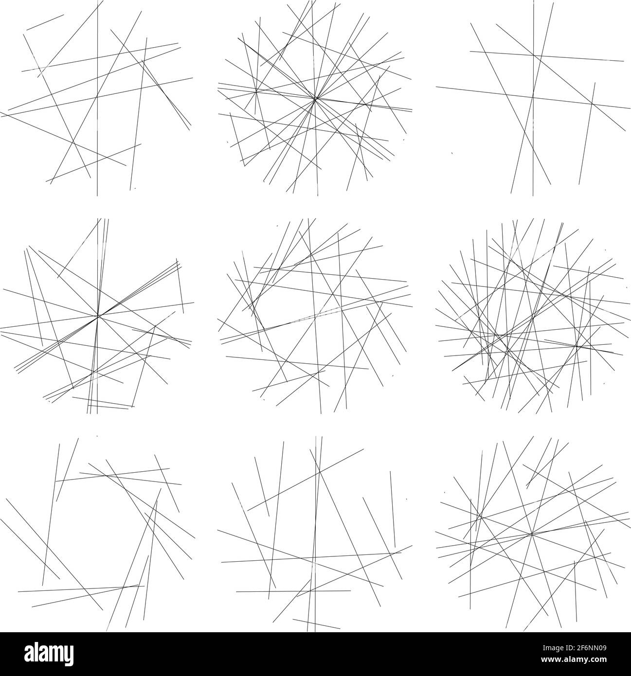 Random intersecting lines, stripes abstract geometric vector illustration. Chaotic dissaray of ...