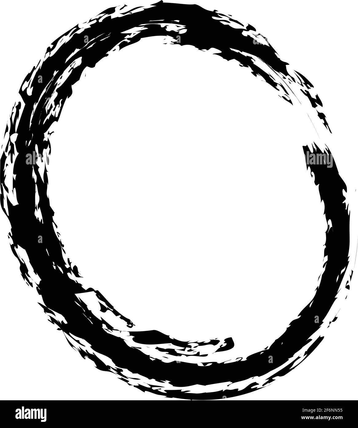 Black and white grungy, grunge circle contour. Abstract textured oval ...