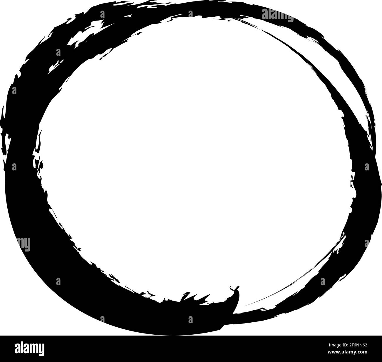 Black and white grungy, grunge circle contour. Abstract textured oval ...