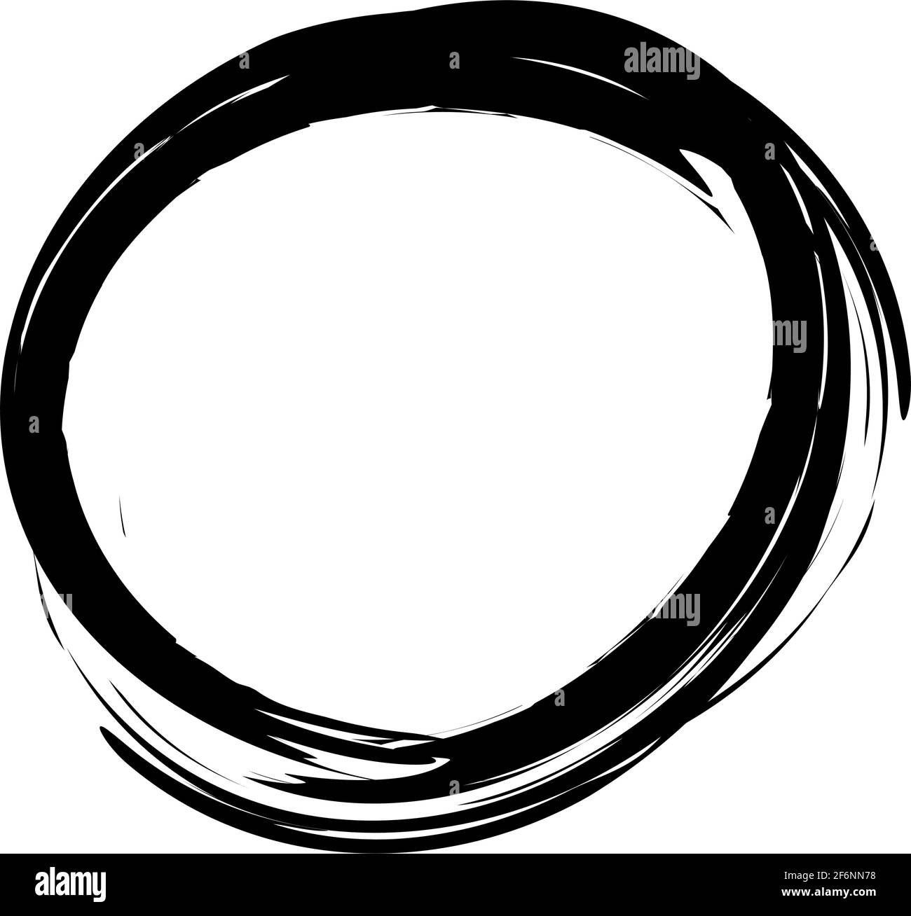 Black and white grungy, grunge circle contour. Abstract textured oval ...