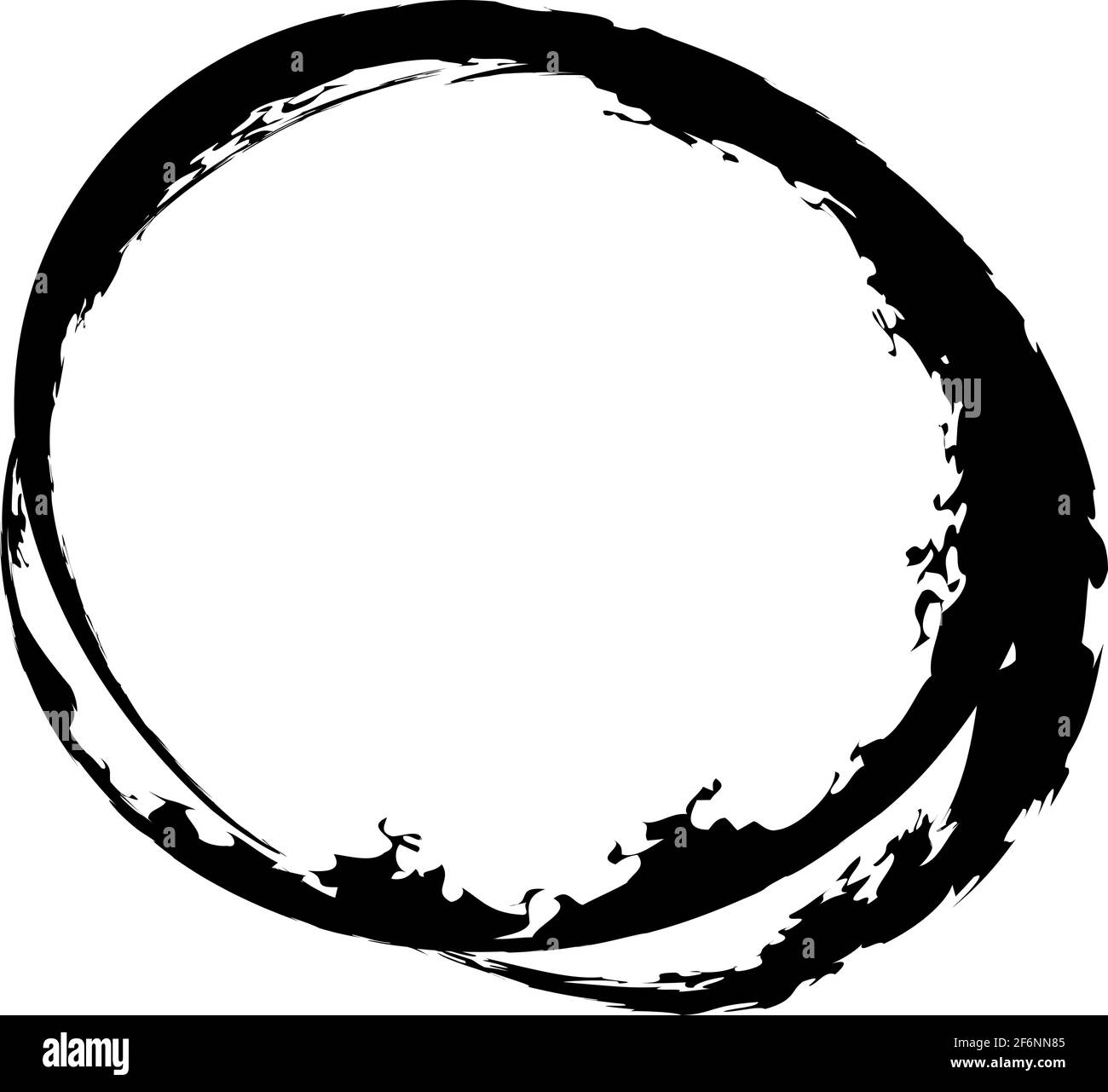 Black and white grungy, grunge circle contour. Abstract textured oval ...
