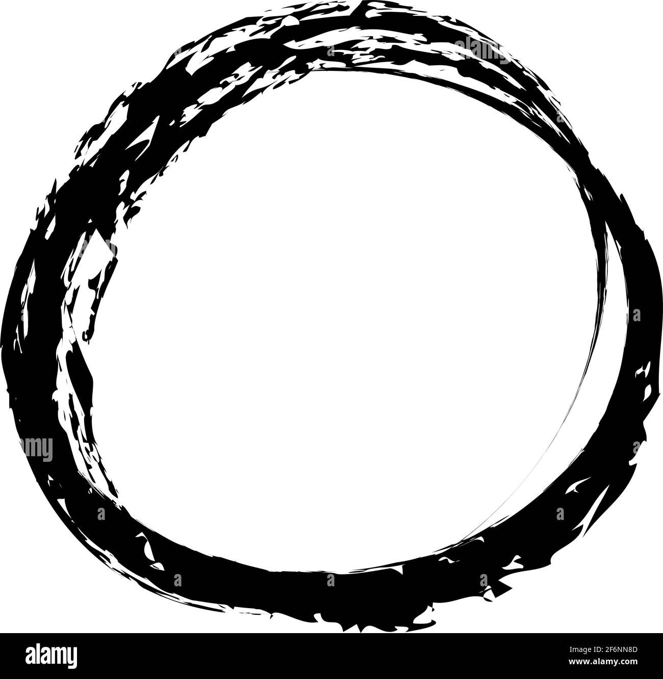 Black and white grungy, grunge circle contour. Abstract textured oval ...
