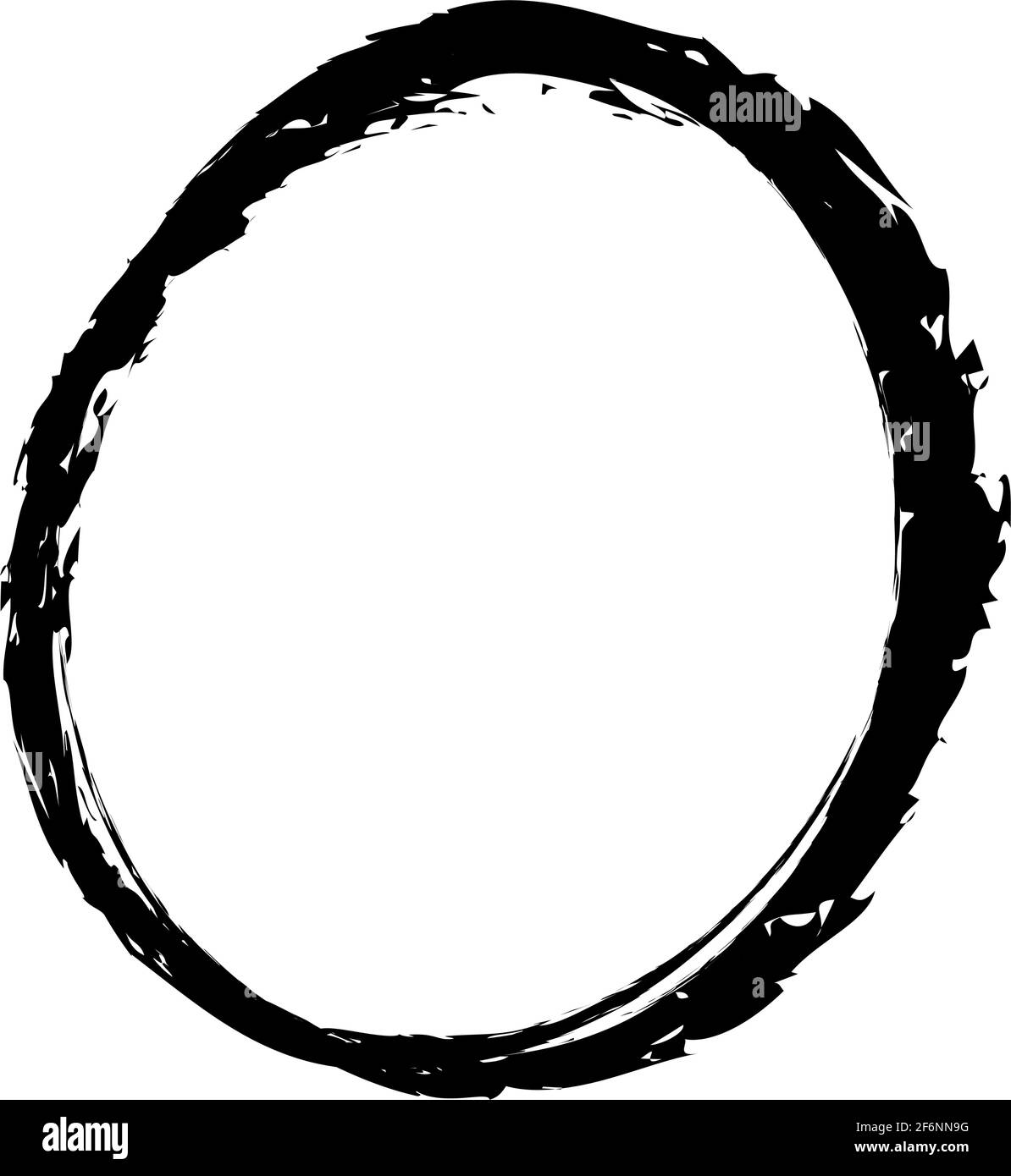 Black and white grungy, grunge circle contour. Abstract textured oval ...