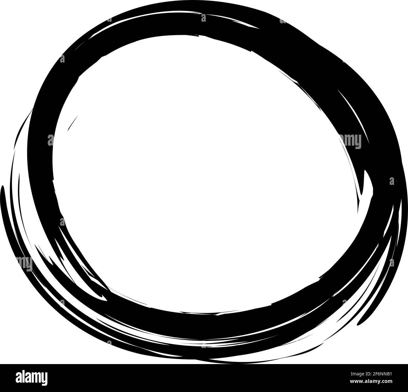 Black and white grungy, grunge circle contour. Abstract textured oval ...