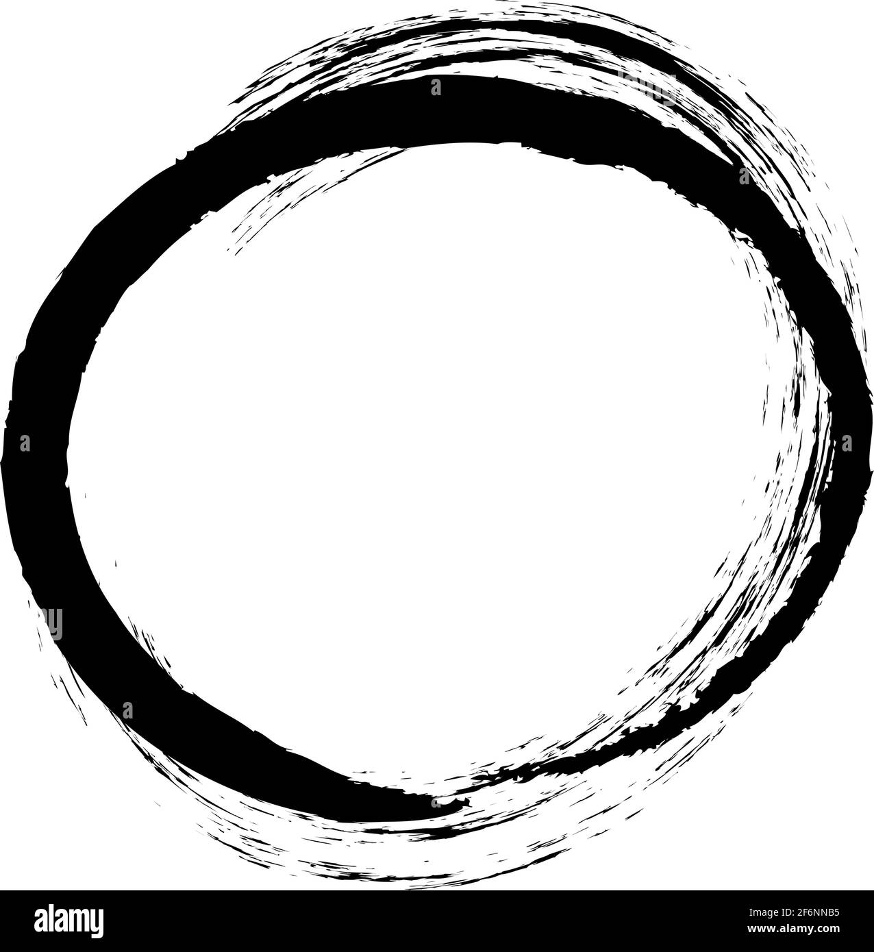 Black and white grungy, grunge circle contour. Abstract textured oval ...