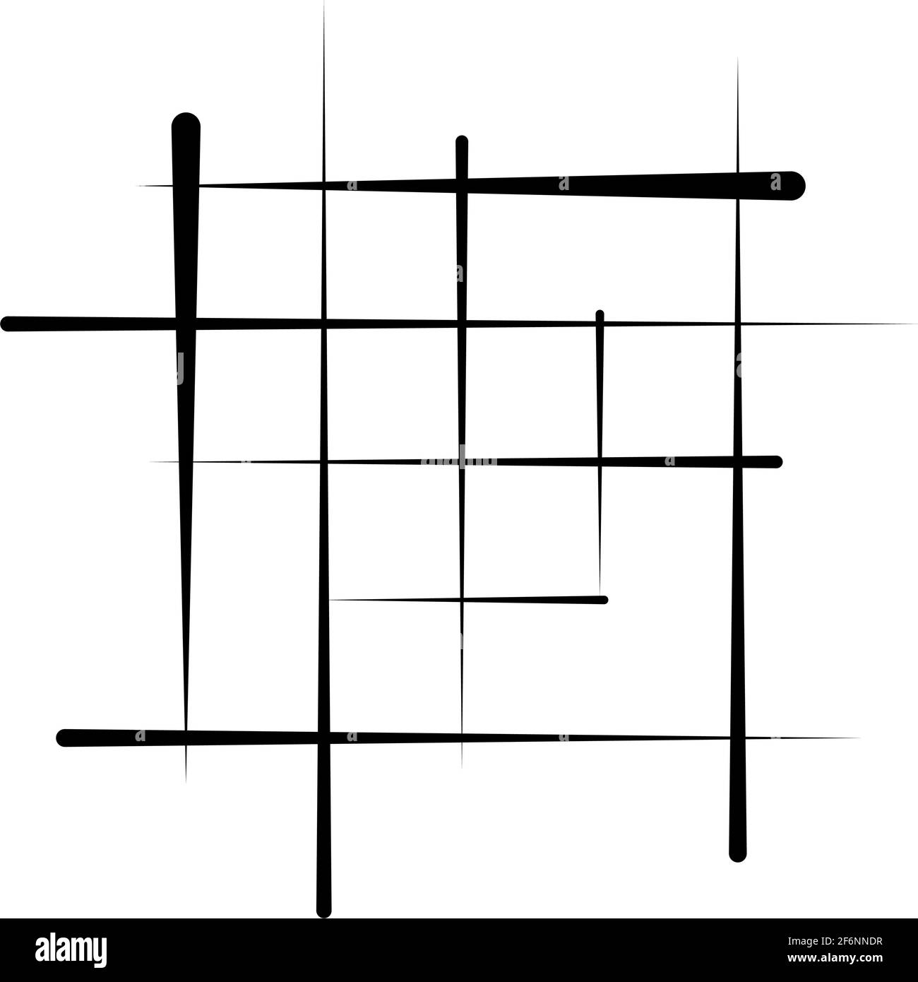 Abstract grid, mesh, lattice, grating geometric element. Cellular, reticular pattern with random ...