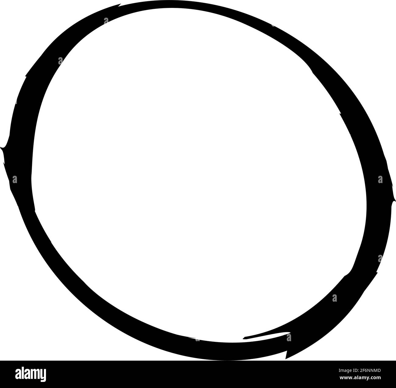 Black and white grungy, grunge circle contour. Abstract textured oval ...