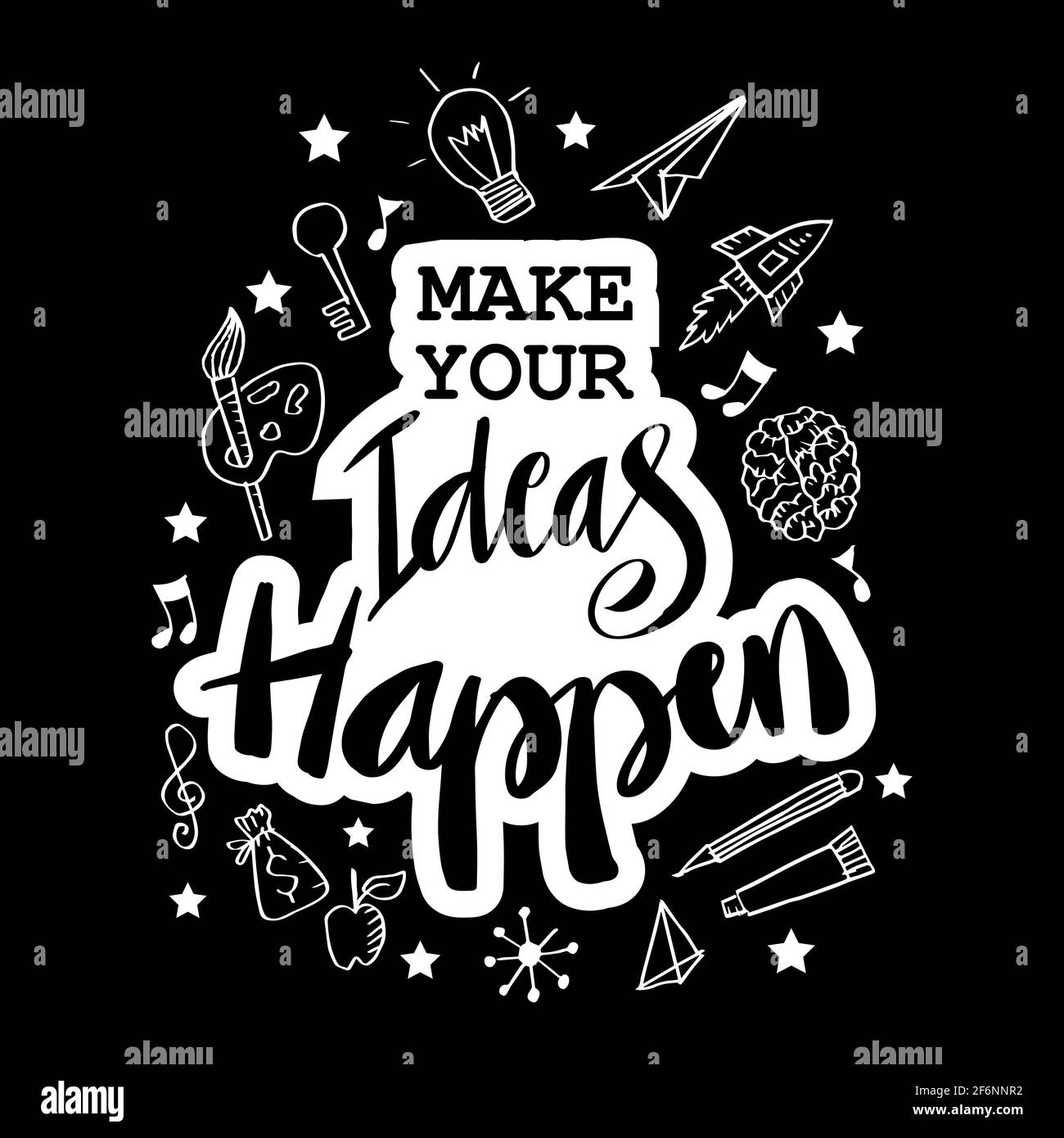 Make your ideas happen. Motivational quote Stock Photo - Alamy