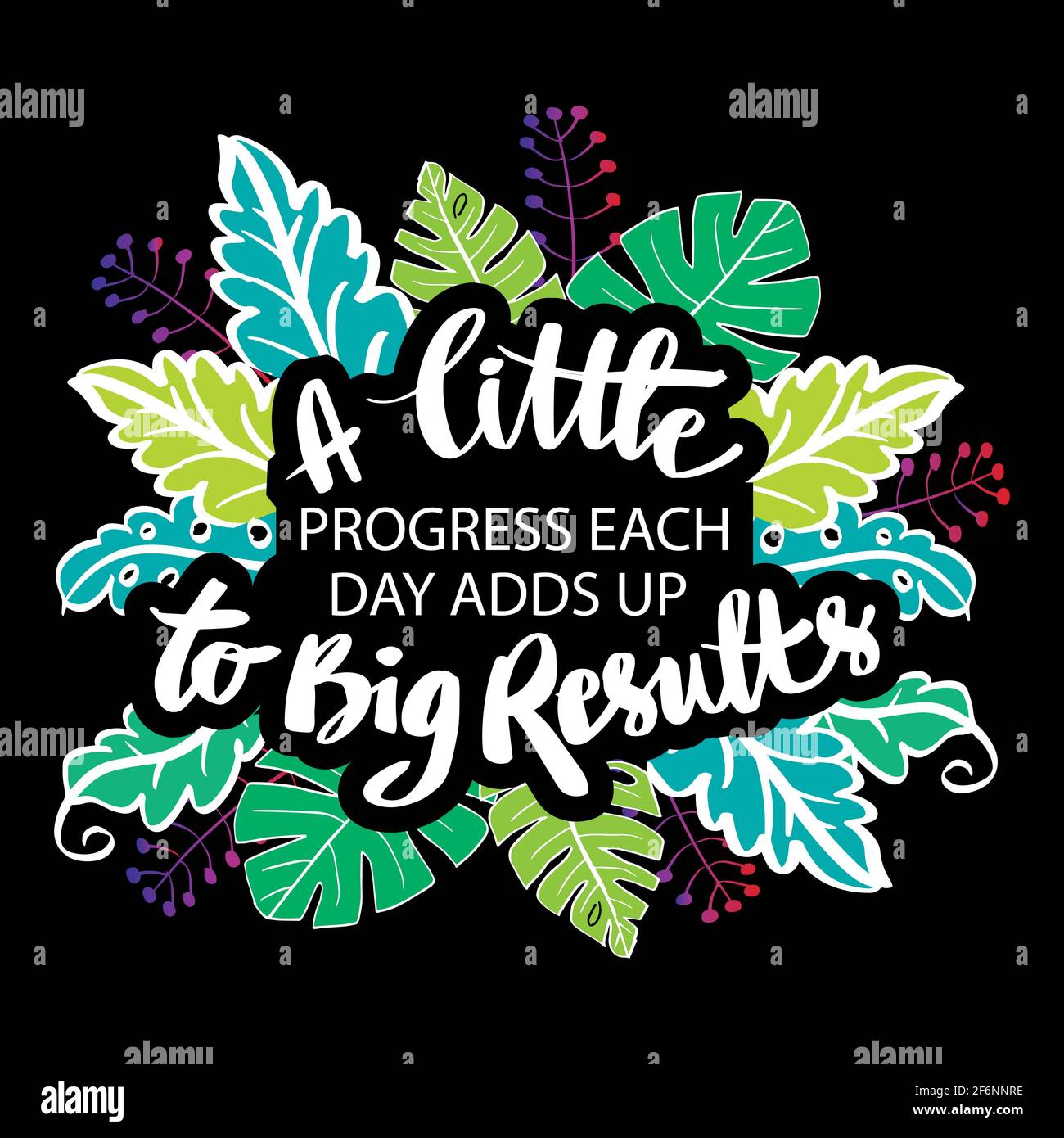 A little progress each day adds up to big result. Motivational quote Stock Photo - Alamy