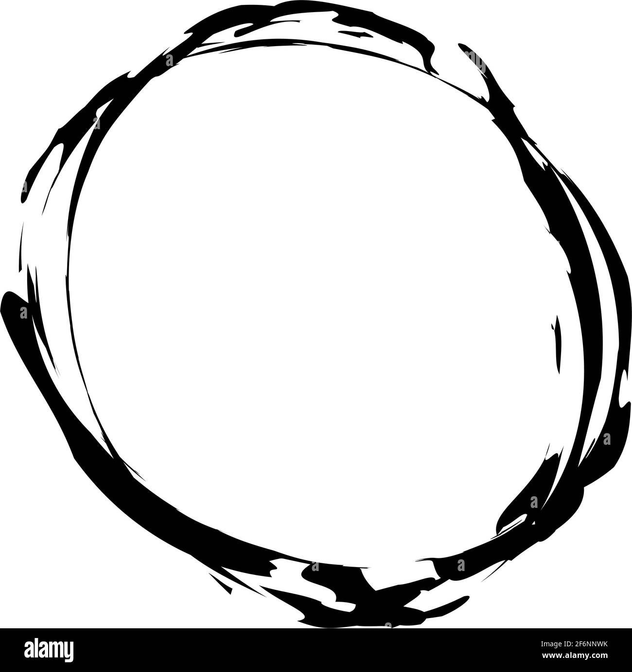 Black and white grungy, grunge circle contour. Abstract textured oval ...
