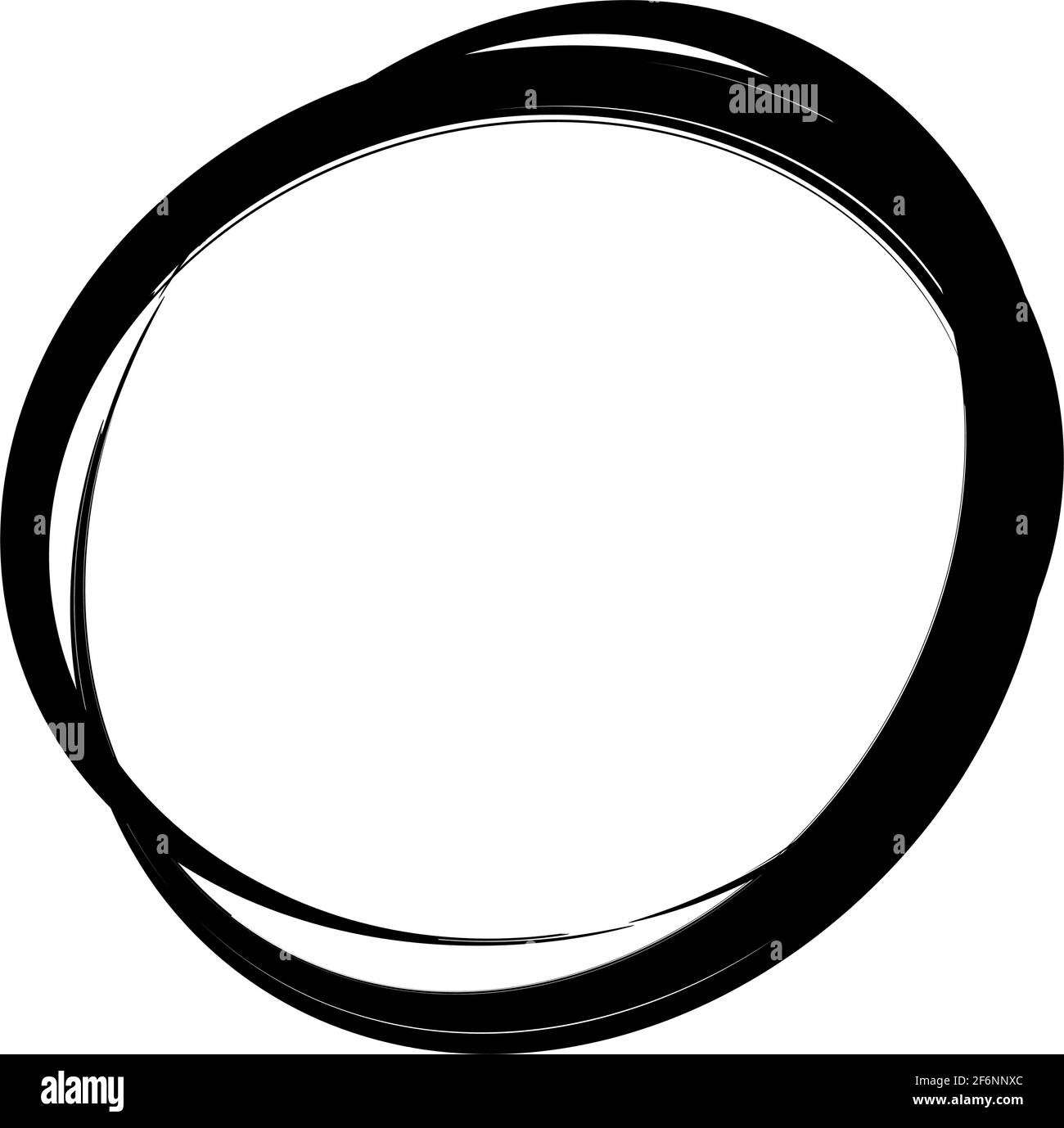 Black and white grungy, grunge circle contour. Abstract textured oval ...