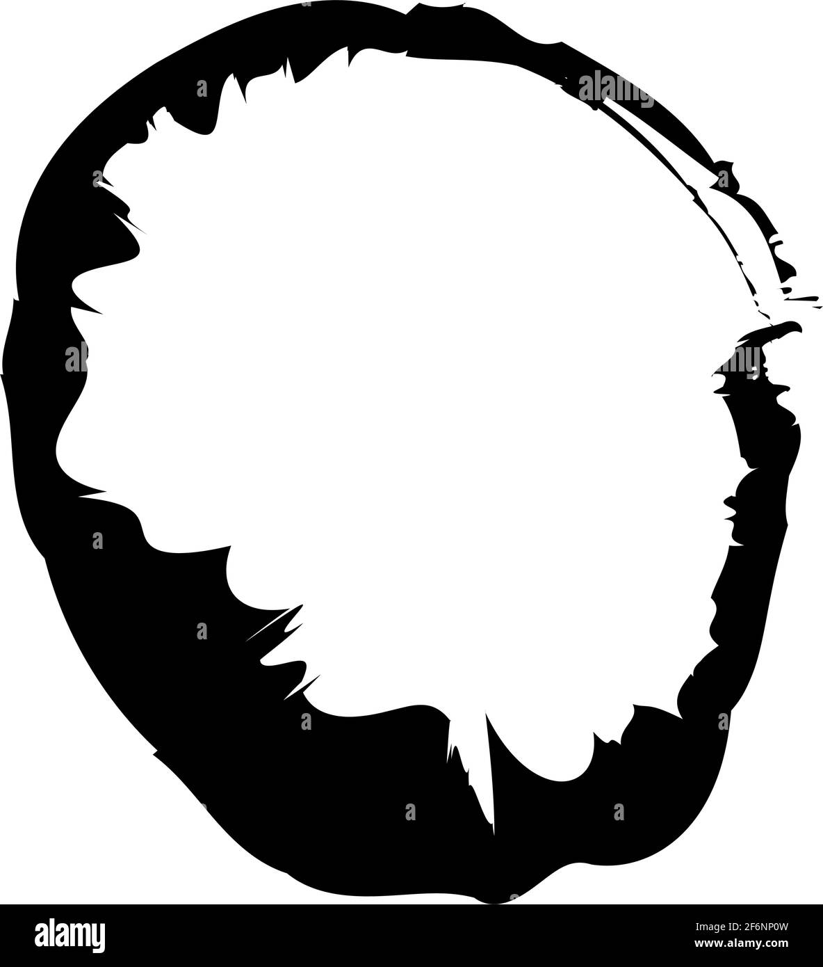 Black and white grungy, grunge circle contour. Abstract textured oval ...