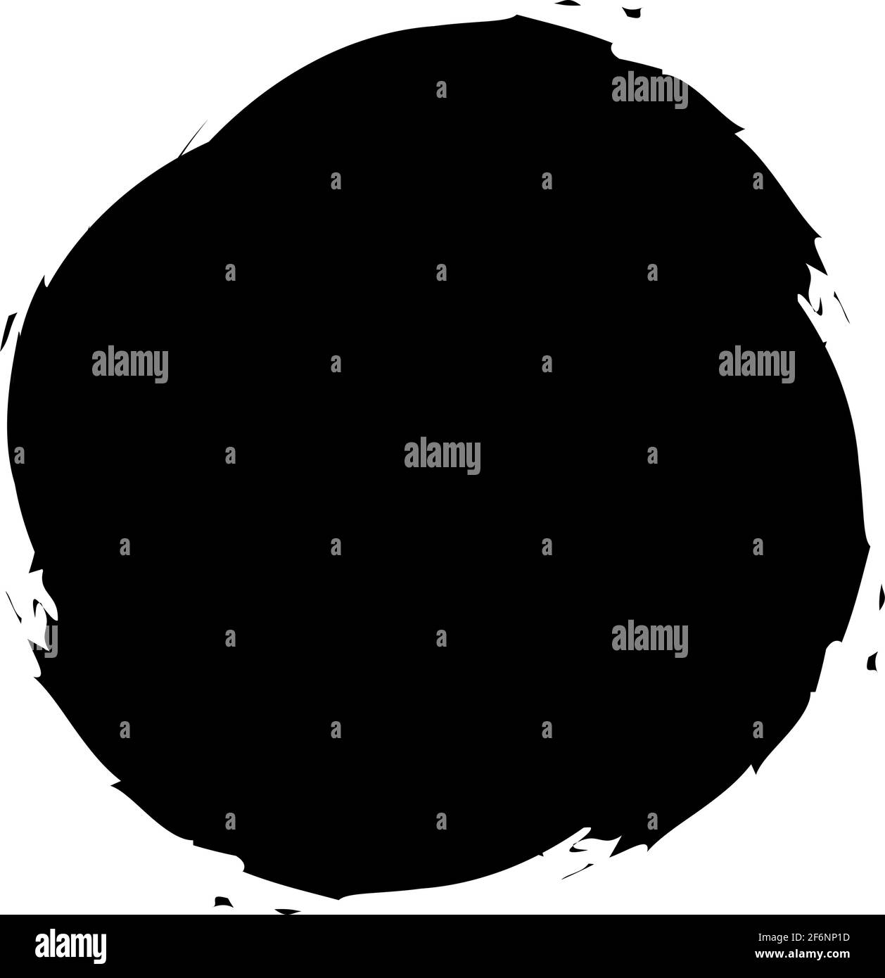 Grungy, grunge textured circle, oval. Inkspot, blob, blot and splatter ...