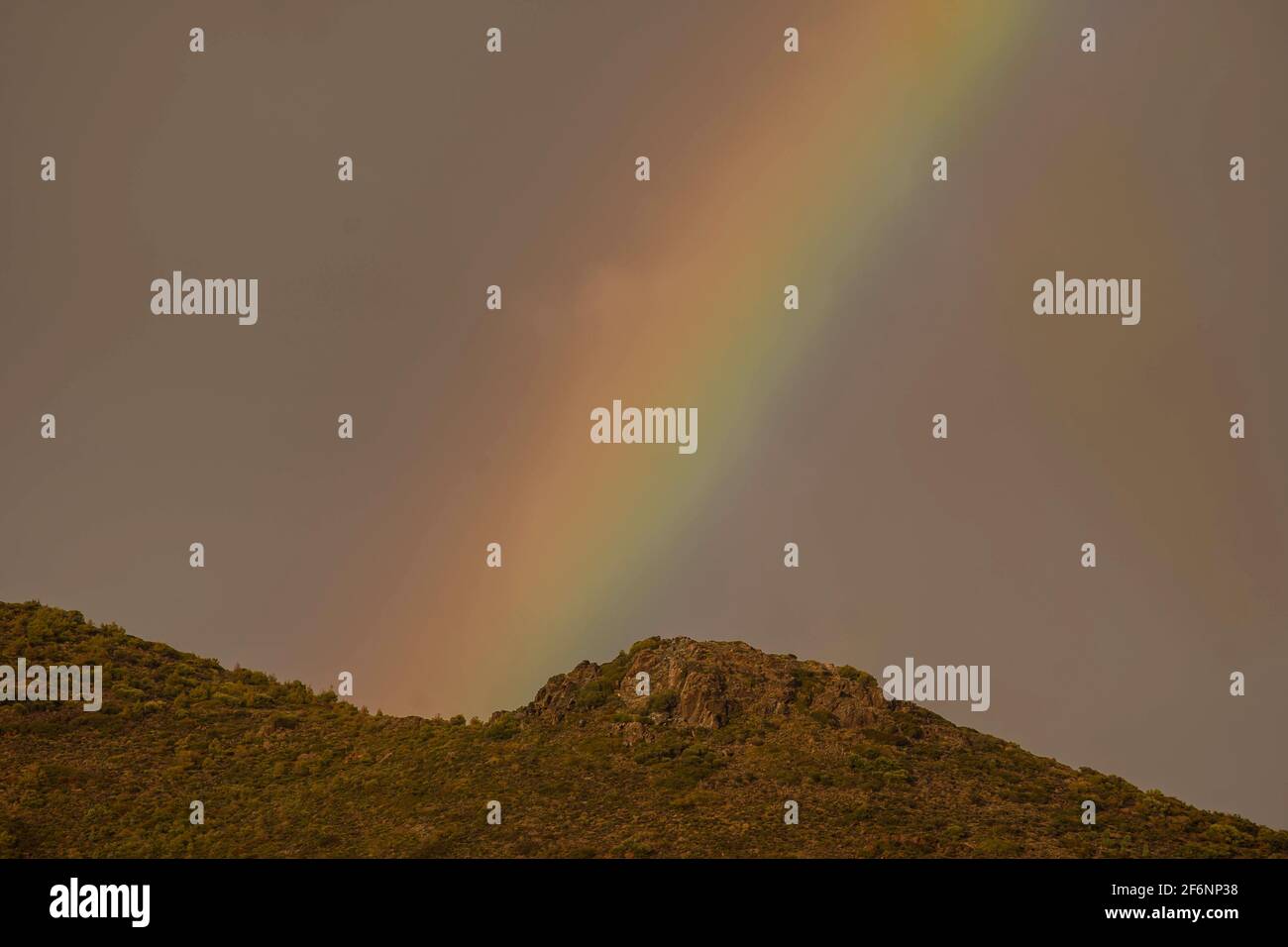 Rainbow over Poseidon temple at Sounio,Greece Stock Photo - Alamy