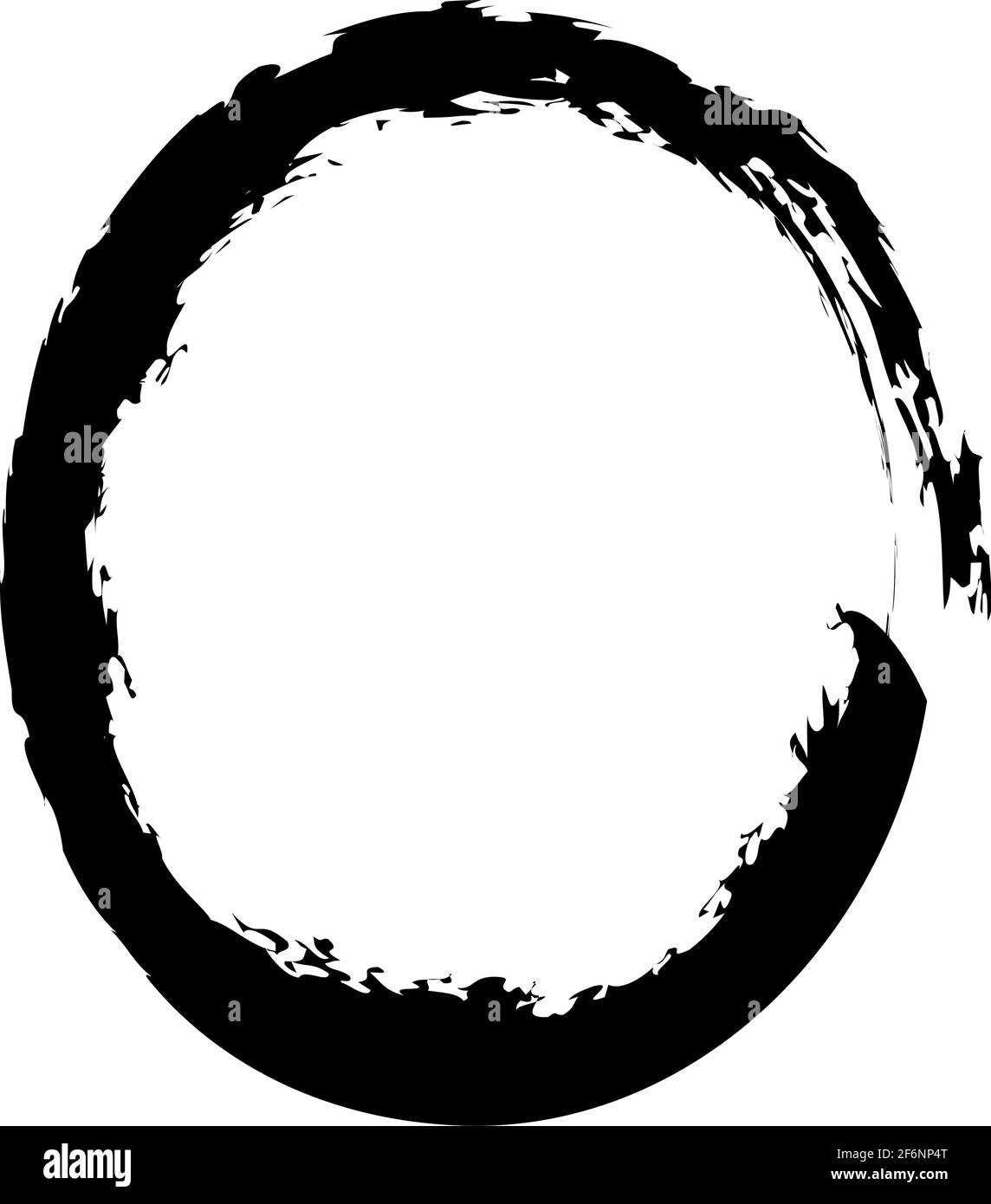 Black and white grungy, grunge circle contour. Abstract textured oval ...