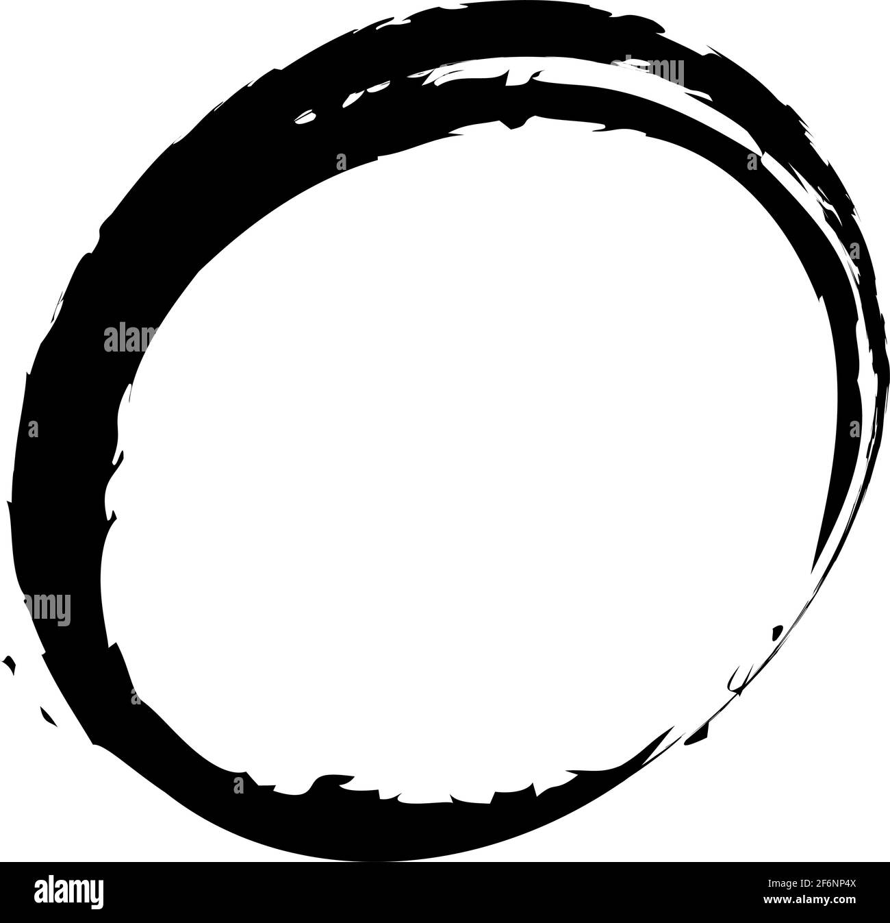 Black and white grungy, grunge circle contour. Abstract textured oval ...